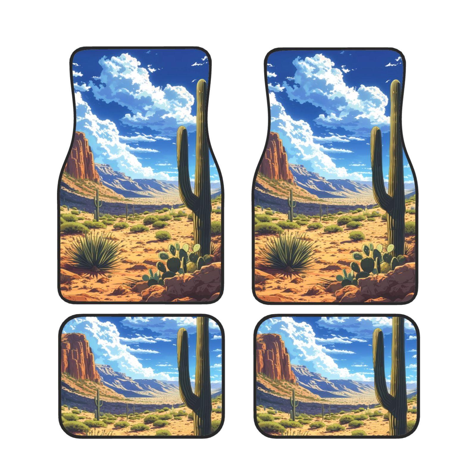 Sikiie Western Desert Cactus Car Foot Mat Set of 4 Pieces Basics ...