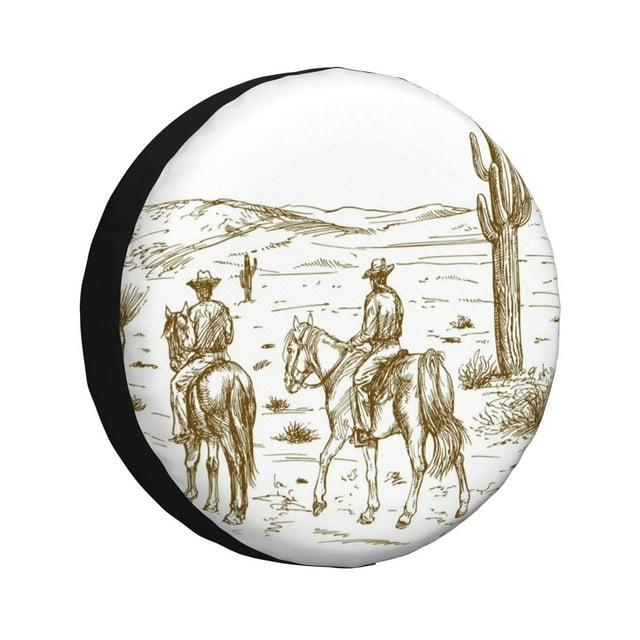 Sikiie Western Desert Cowboys PVC Leather Spare Tire Wheel Cover Spare ...
