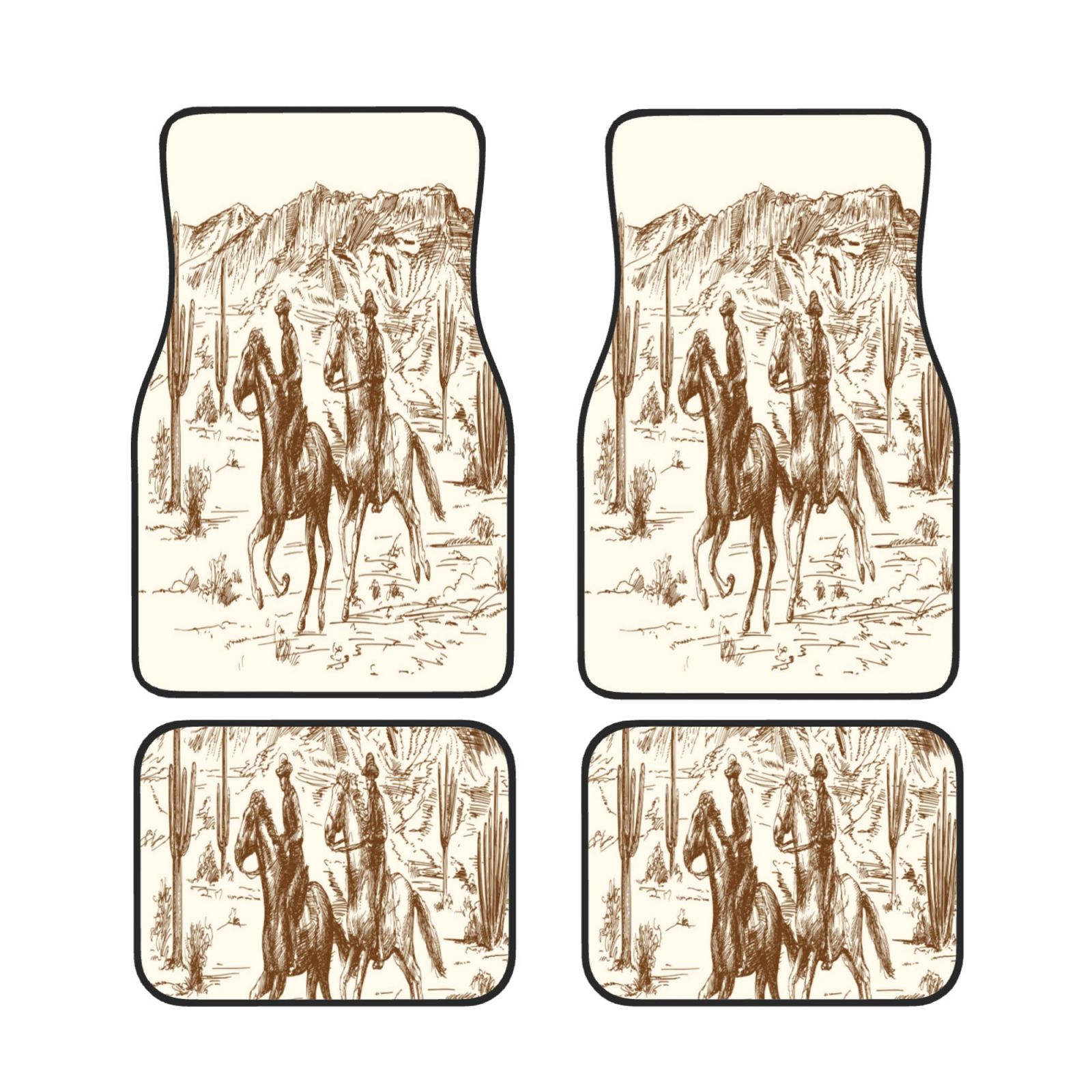 Sikiie Western Desert Cowboys1 Car Foot Mat Set of 4 Pieces Basics ...