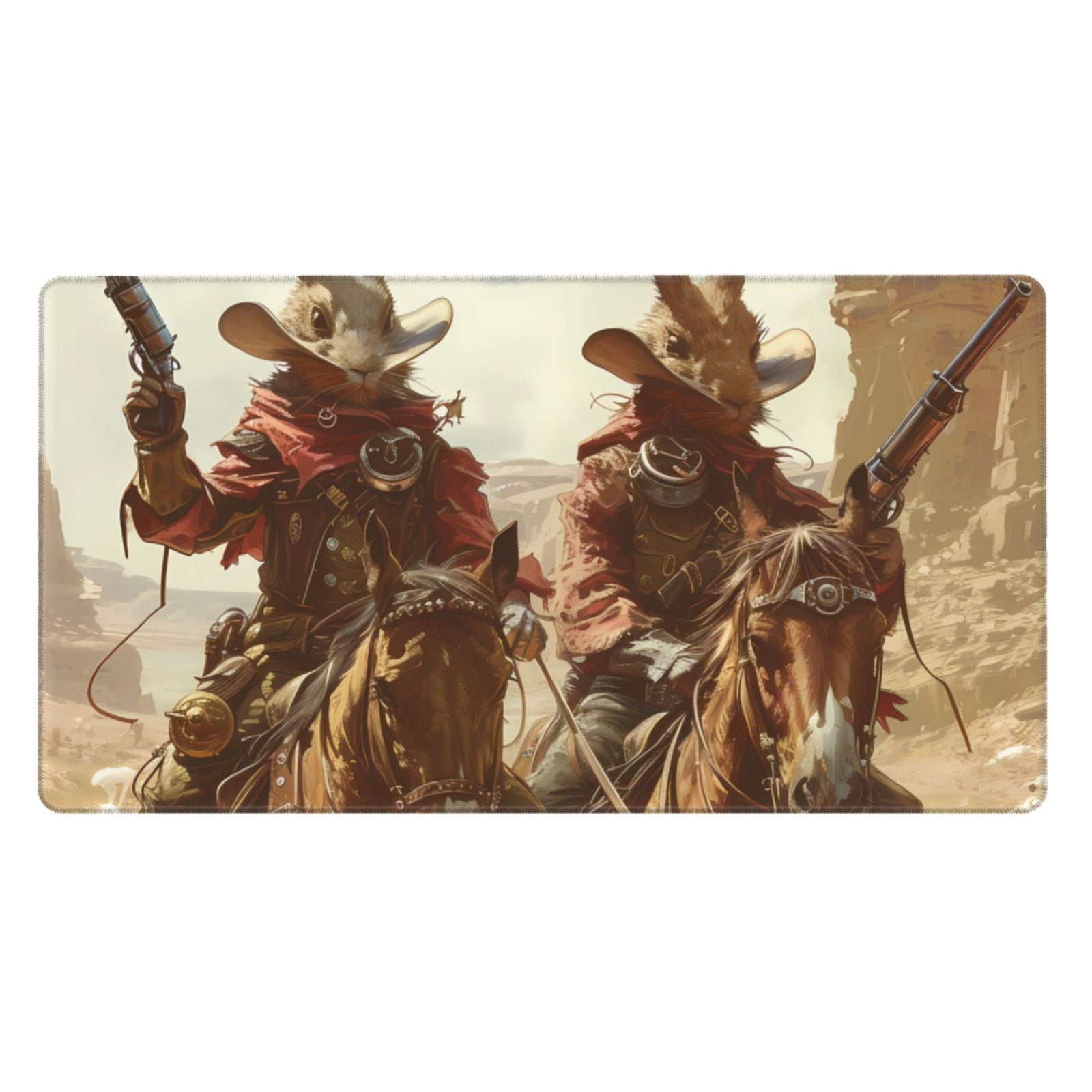 Sikiie Western Rabbit Cowboy Mouse Pad, 16x29.5 Mousepad Desk Mat in ...