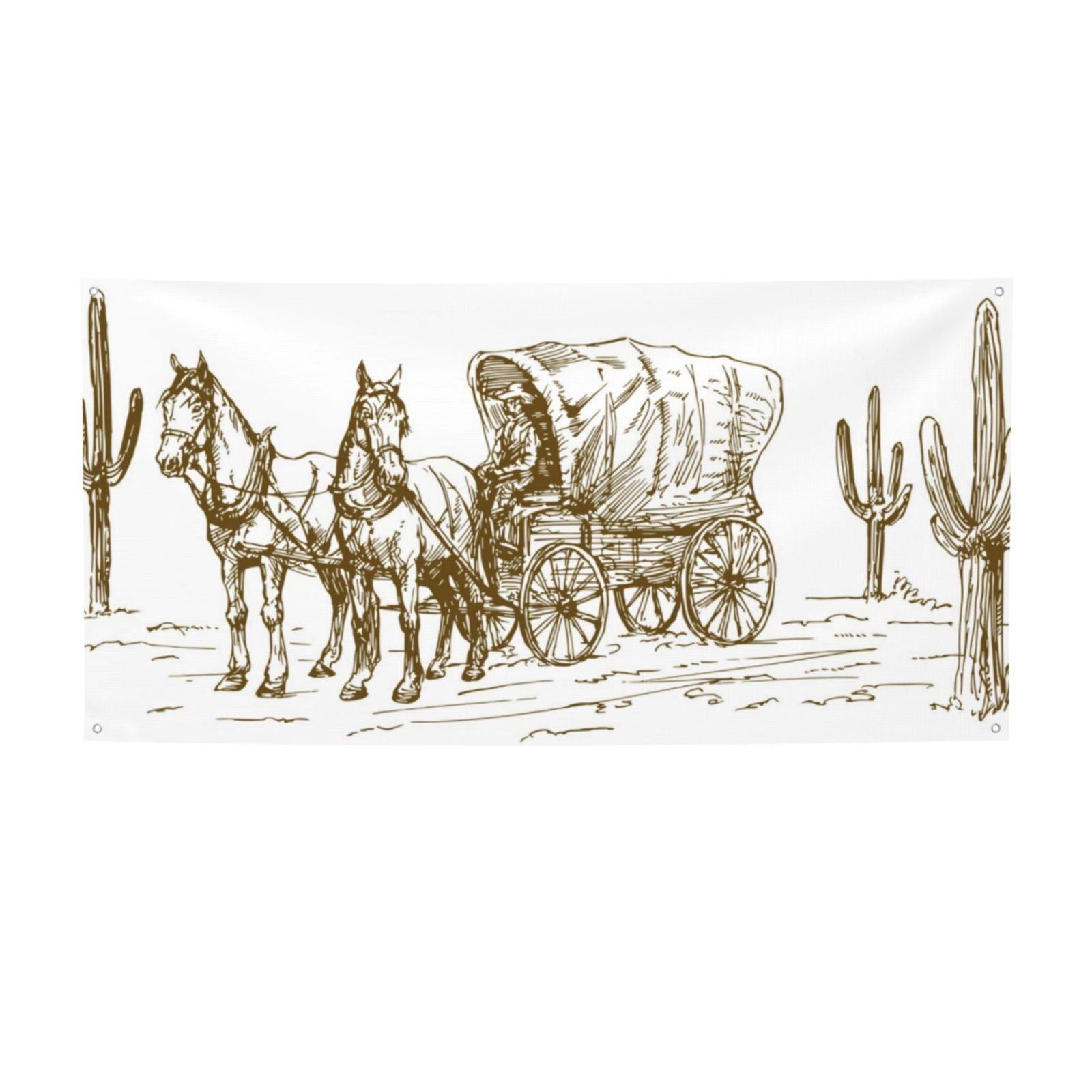 Sikiie Western Scenery With Old Wagon Custom Banners and Signs ...