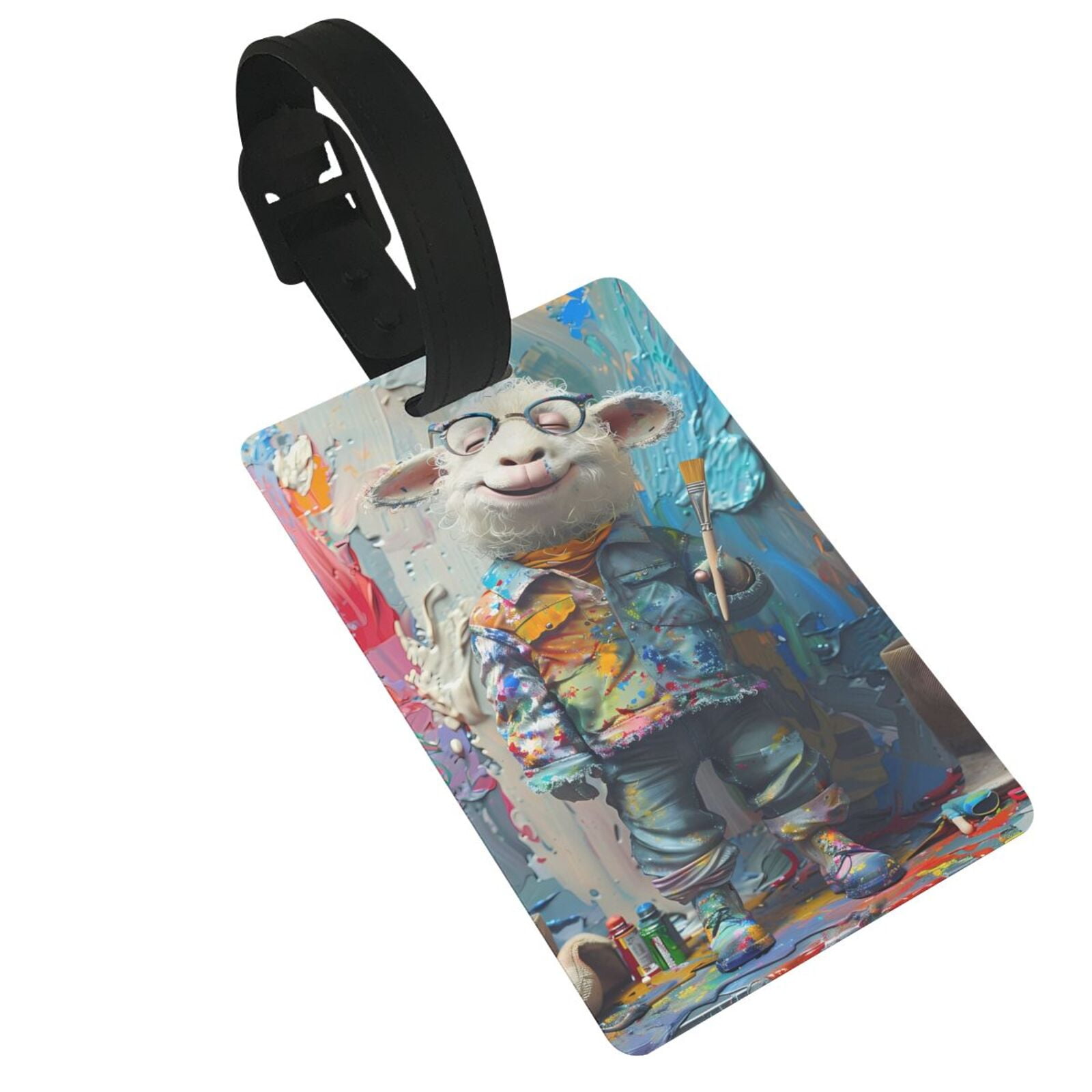 Sikiie Whimsical Goat Artist Luggage Tags Privacy Cover ID Label ...