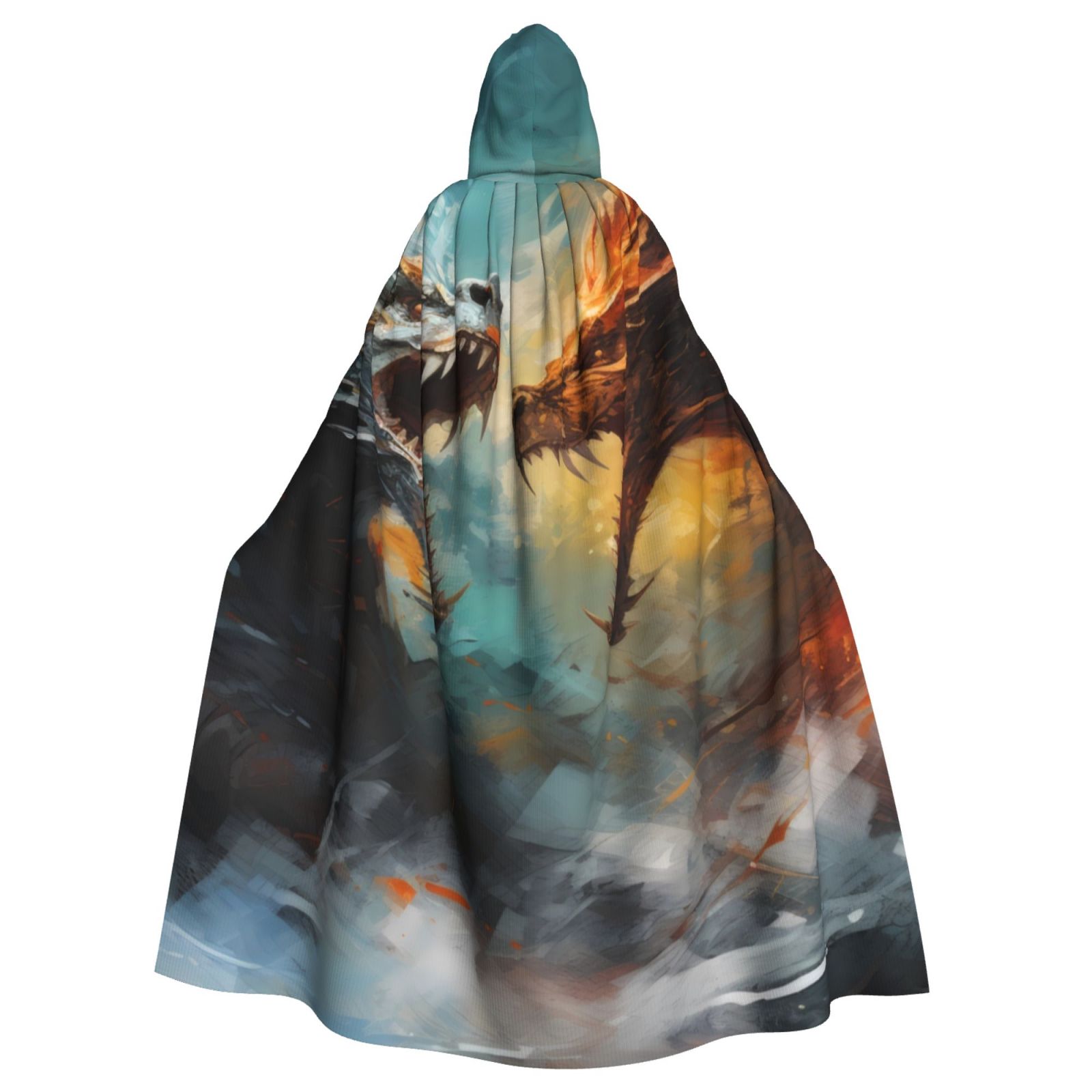 Sikiie White And Red Sketch Dragon Unisex Hooded Robe Cloak Adults ...