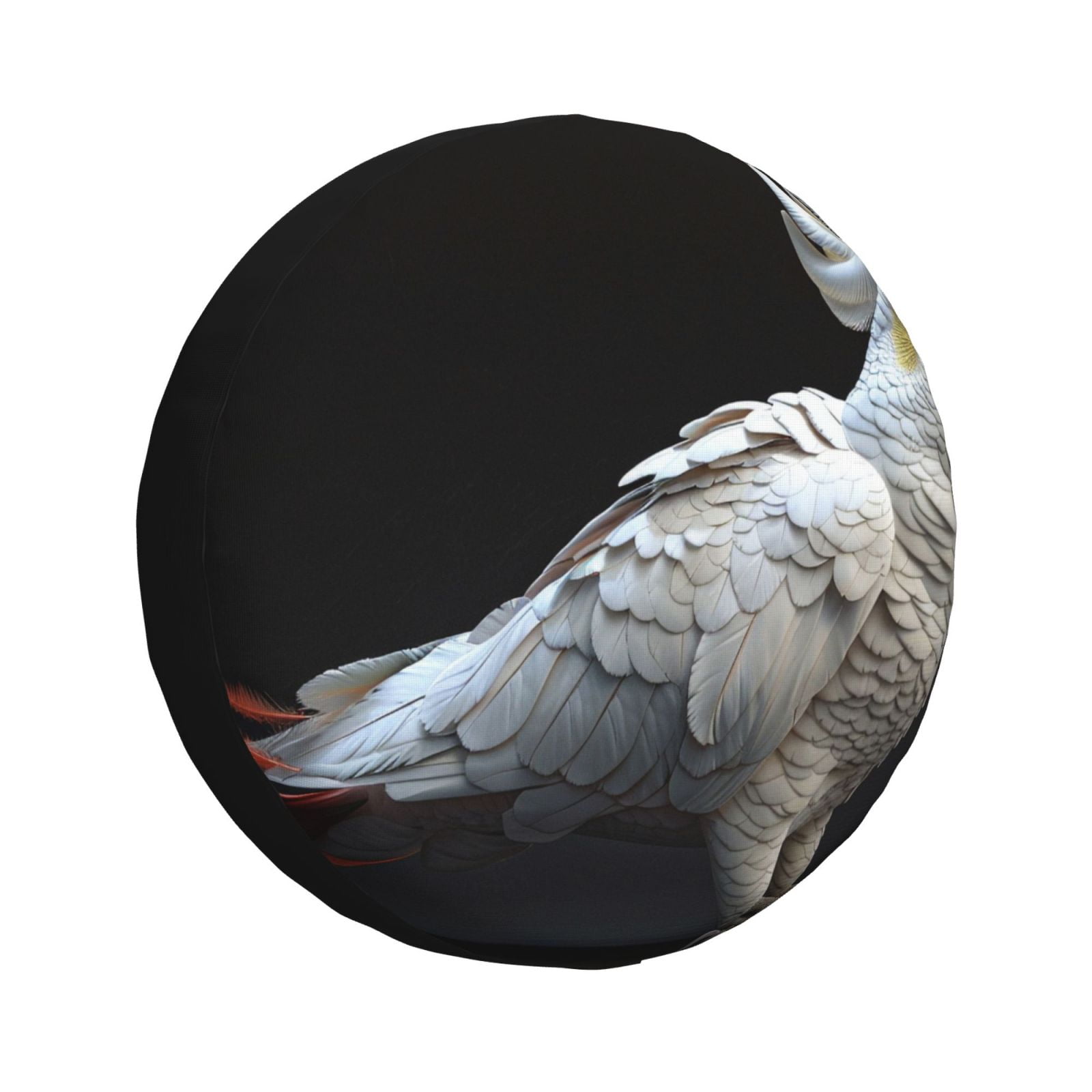 Sikiie White Red Cockatoo PVC Leather Spare Tire Wheel Cover Spare Tire ...