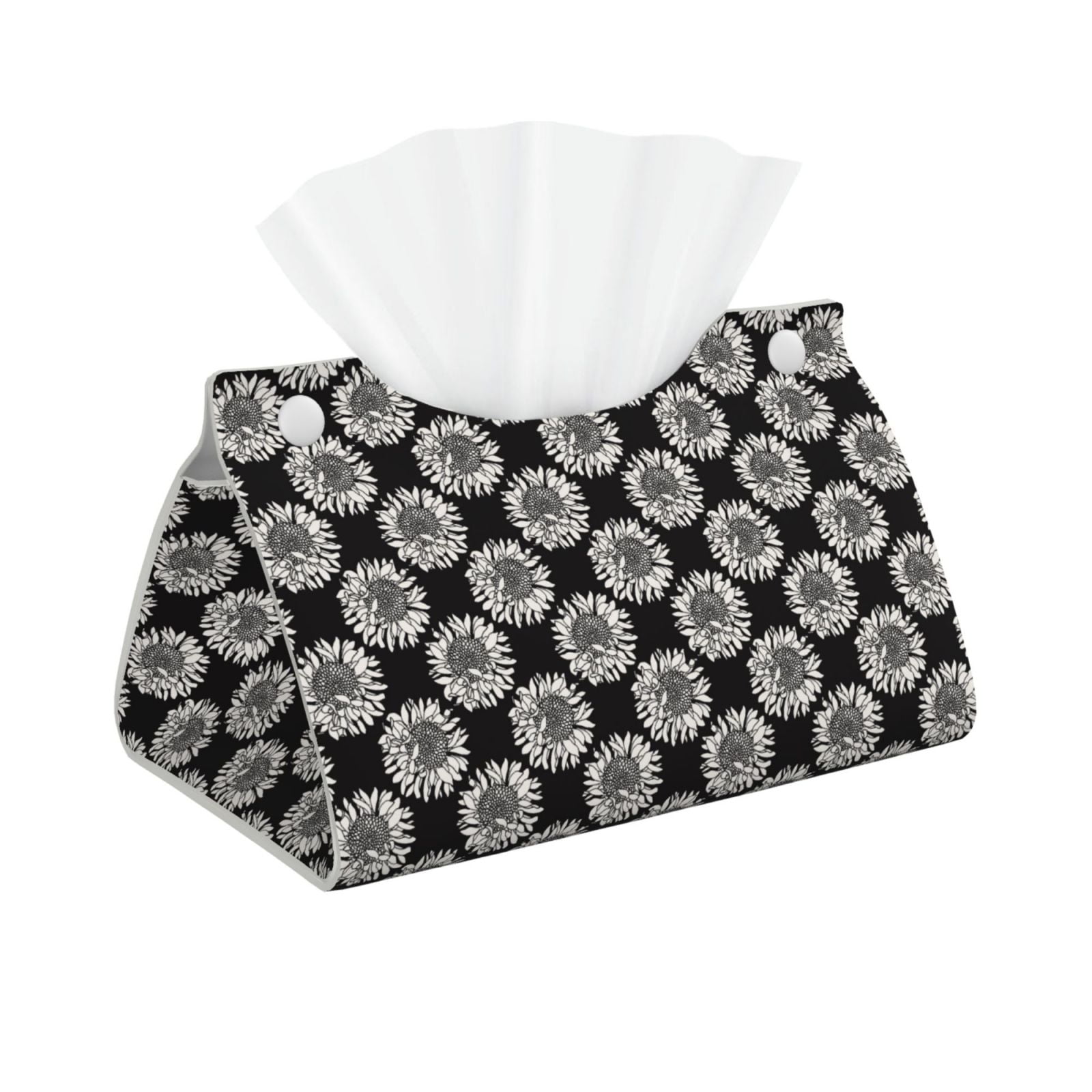Sikiie White Sunflowers Leather Tissue Box Cover Rectangle, Long Tissue ...