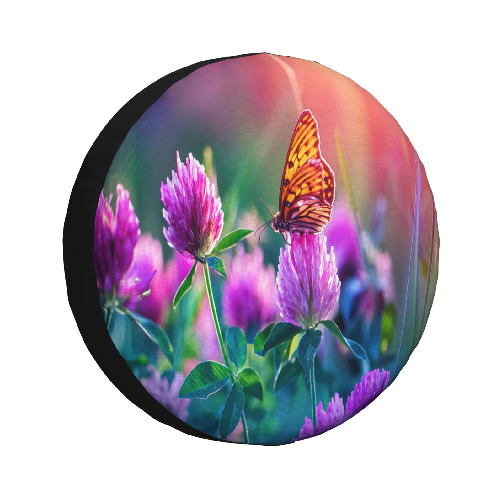 Sikiie Wild flowers of clover and butterfly Tire Cover Wheel Protectors ...