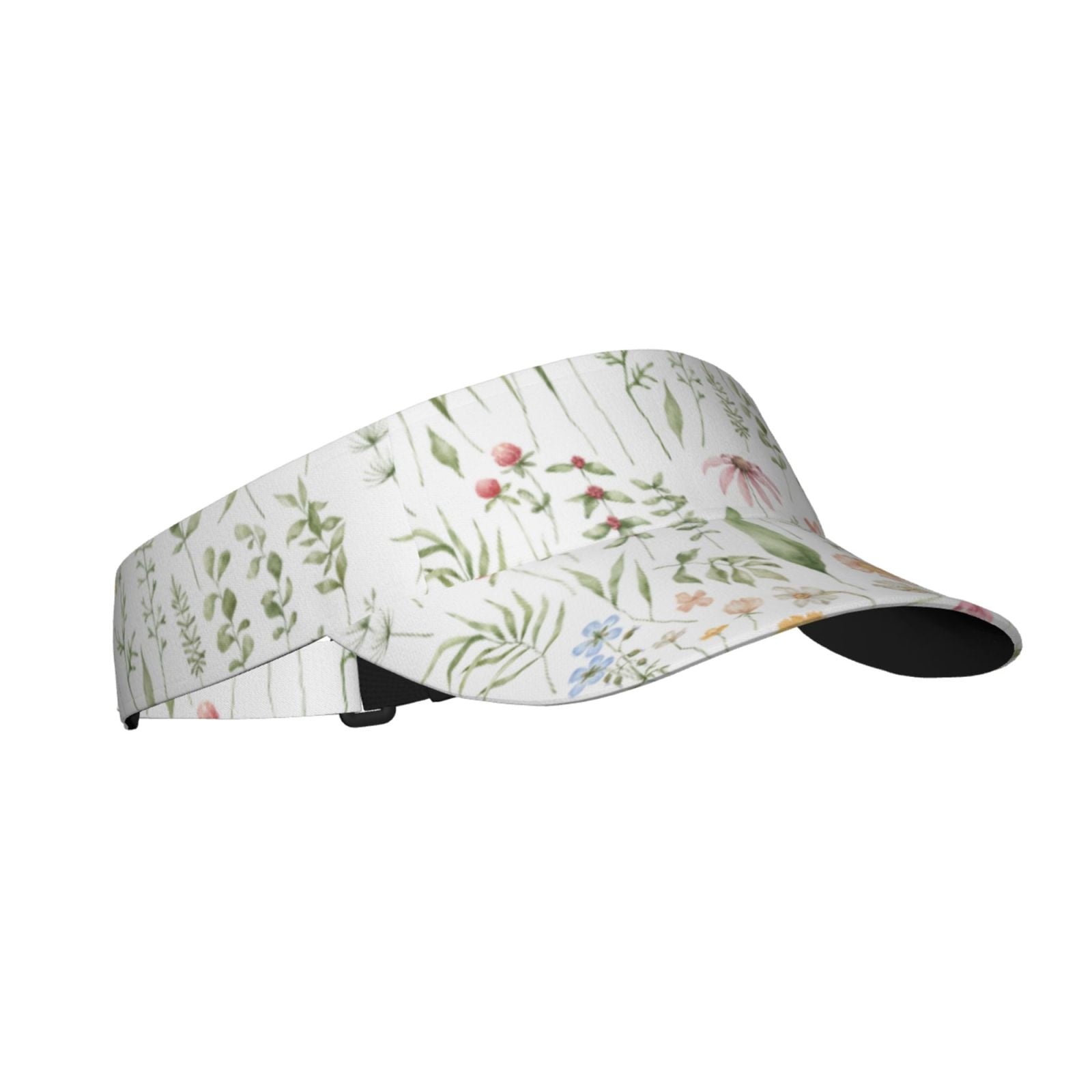 Sikiie Wildflower Watercolor 2 Sun Visor Hat Adjustable Velcro Golf ...
