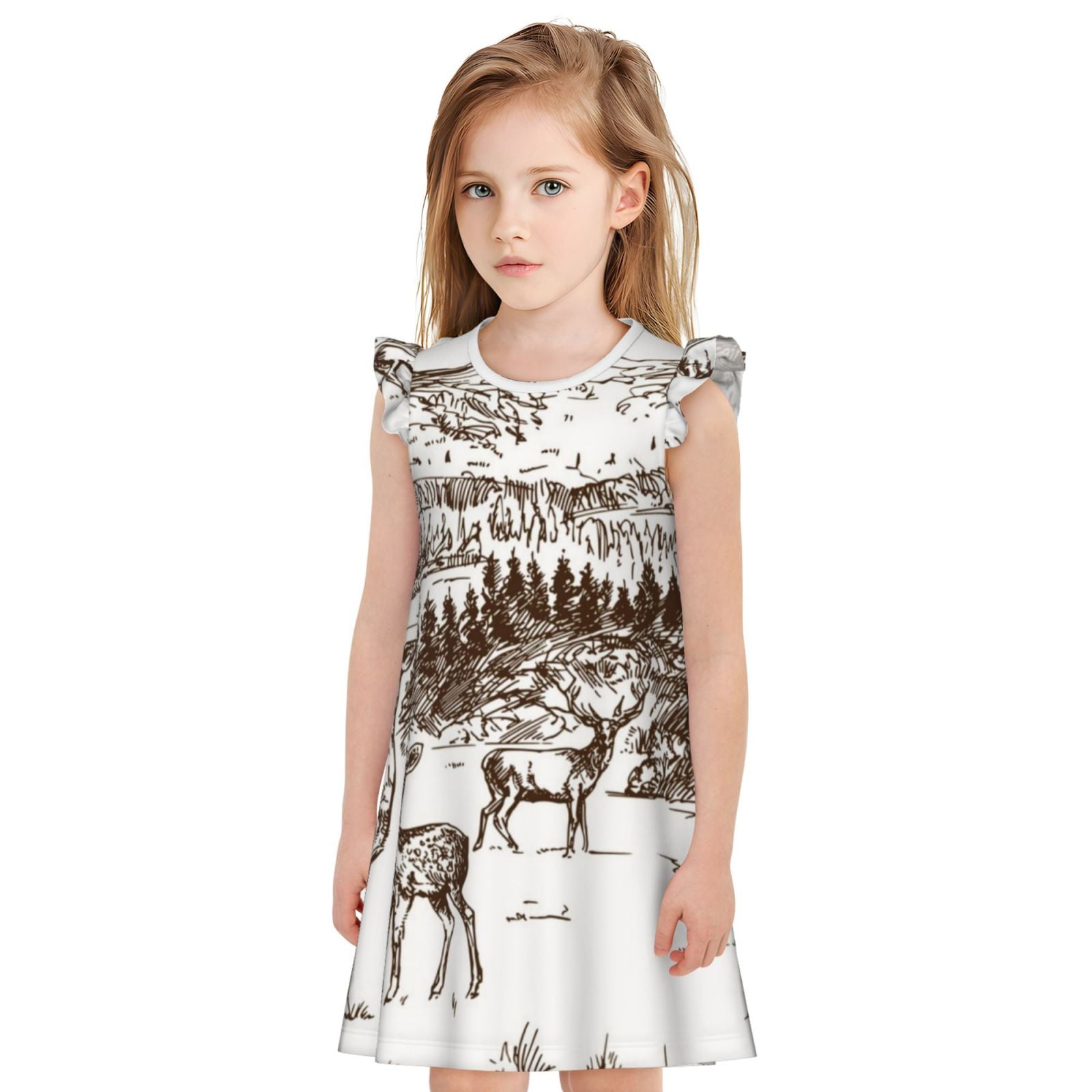 Sikiie Woodland Forest With Deers Girls Nightgowns, Girls Pajamas ...