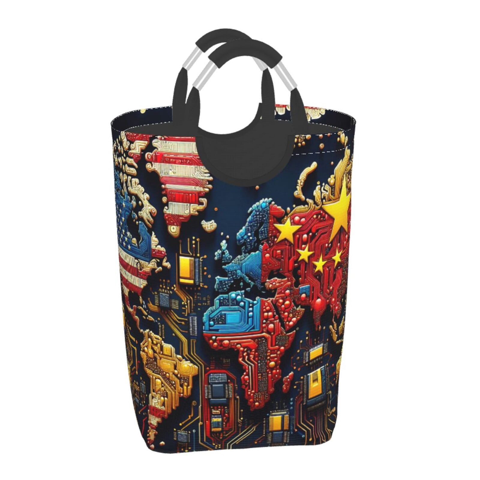 Sikiie World Map Of Digital Circuits Square Laundry Bag Large ...