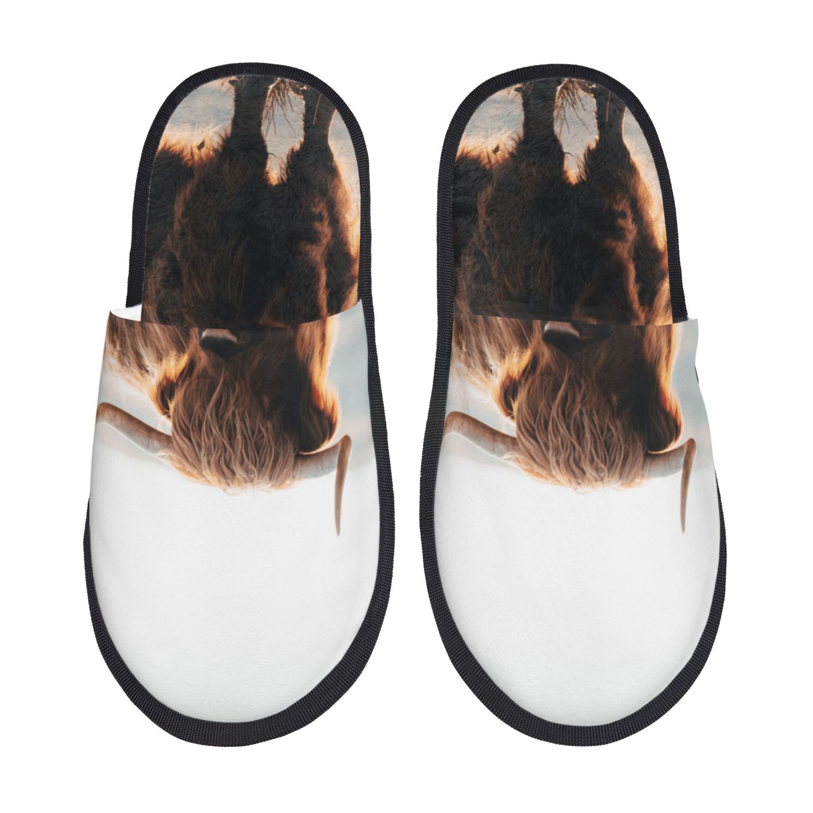 Sikiie Yak Fuzzy Slip-on Slippers Warm Cozy Soft Lightweight Memory ...