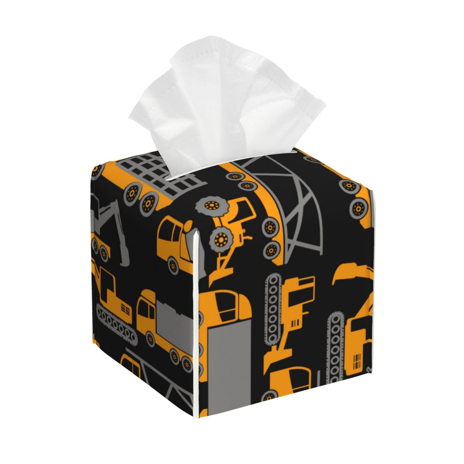 Sikiie Yellow Excavator Leather Tissue Box Cover Square, tissue box ...