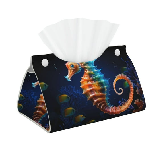 Sikiie Yellow Fish Seahorse Leather Tissue Box Cover Rectangle, Long ...