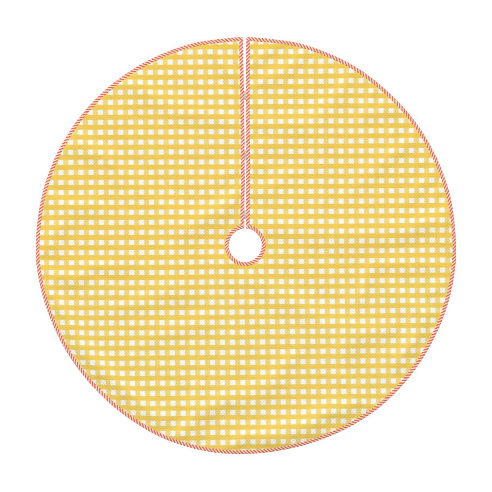 Sikiie Yellow Gingham Nativity Christmas Tree Skirt, Jesus Christian ...