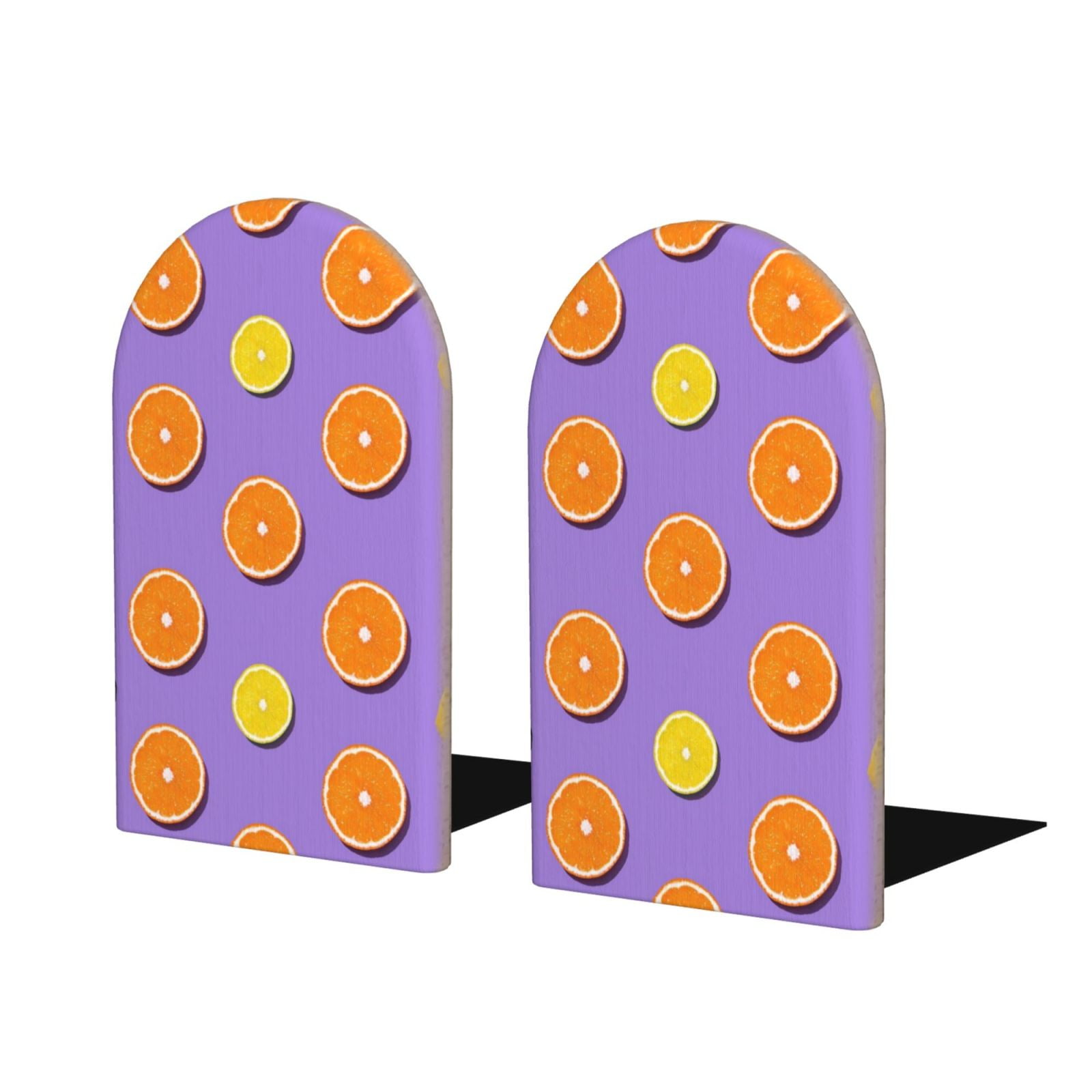 Sikiie Yellow Lemon And Orange Bookends 1 Pair, Wood Bookends for ...