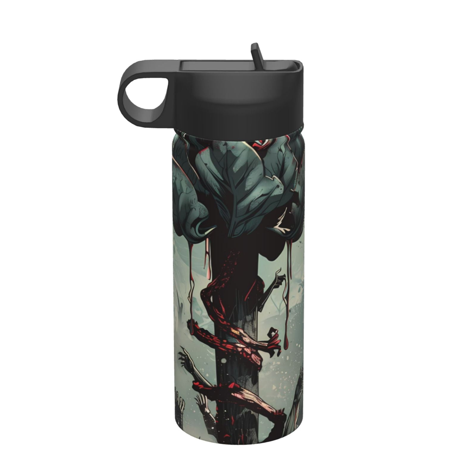 Sikiie Zombie Flower Apocalypse Print 18OZ Insulated Straw Cup ...