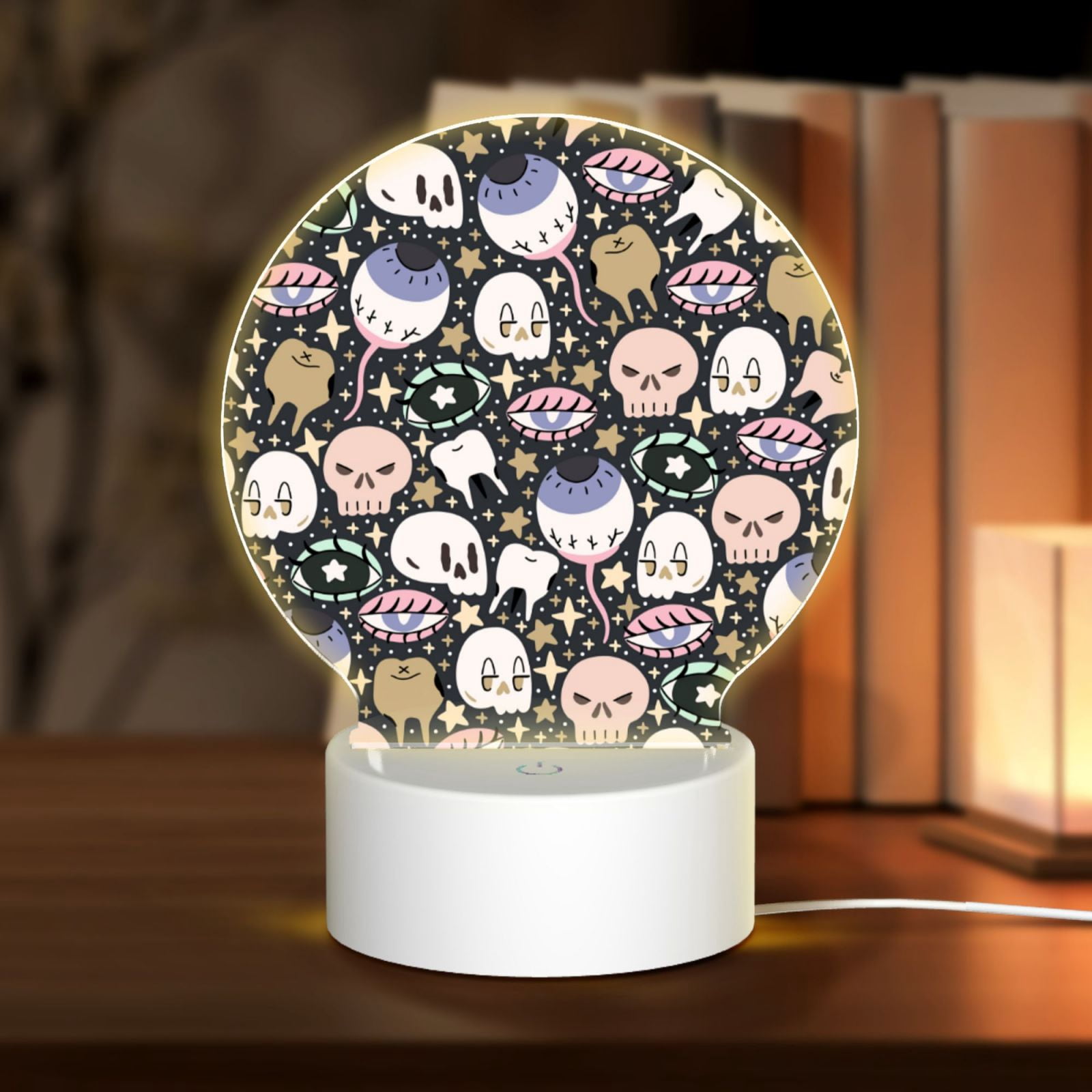Sikiie cartoon cute Skull star Acrylic Night Light Gift Custom Acrylic ...