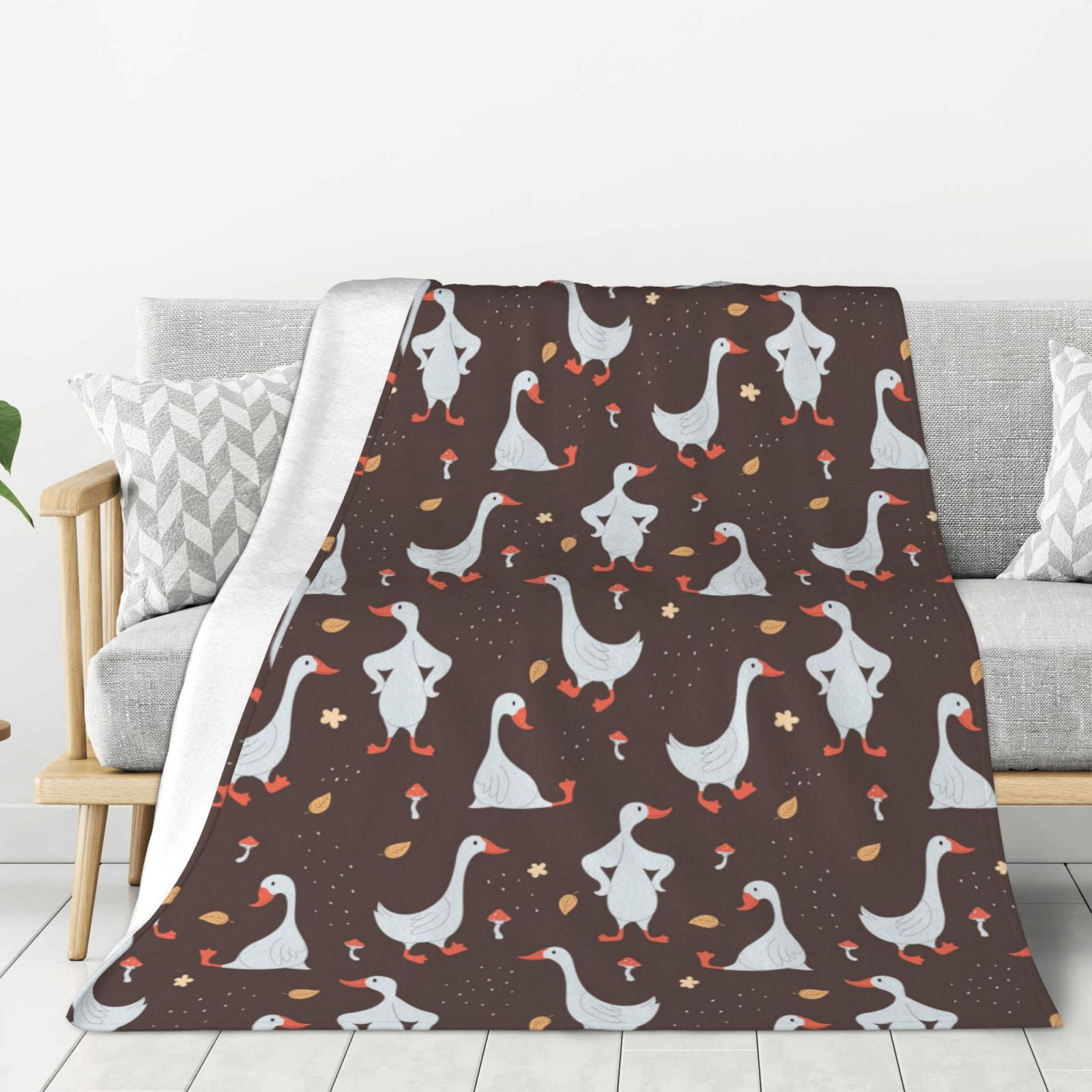 Sikiie cartoon geese Print Cozy Flannel Fleece Throw Blanket ...