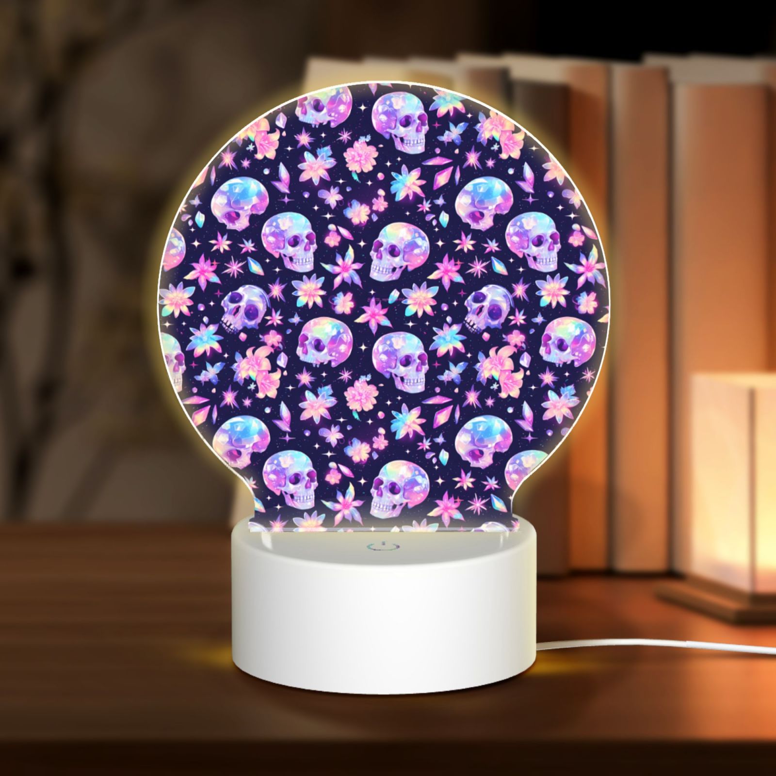 Sikiie crystal Skull flower cool Acrylic Night Light Gift Custom ...