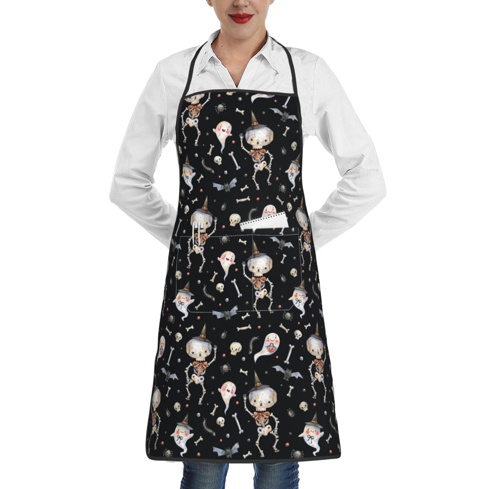 Sikiie cute Skull bone Aprons for Kitchen Cooking Aprons, Chef Apron ...