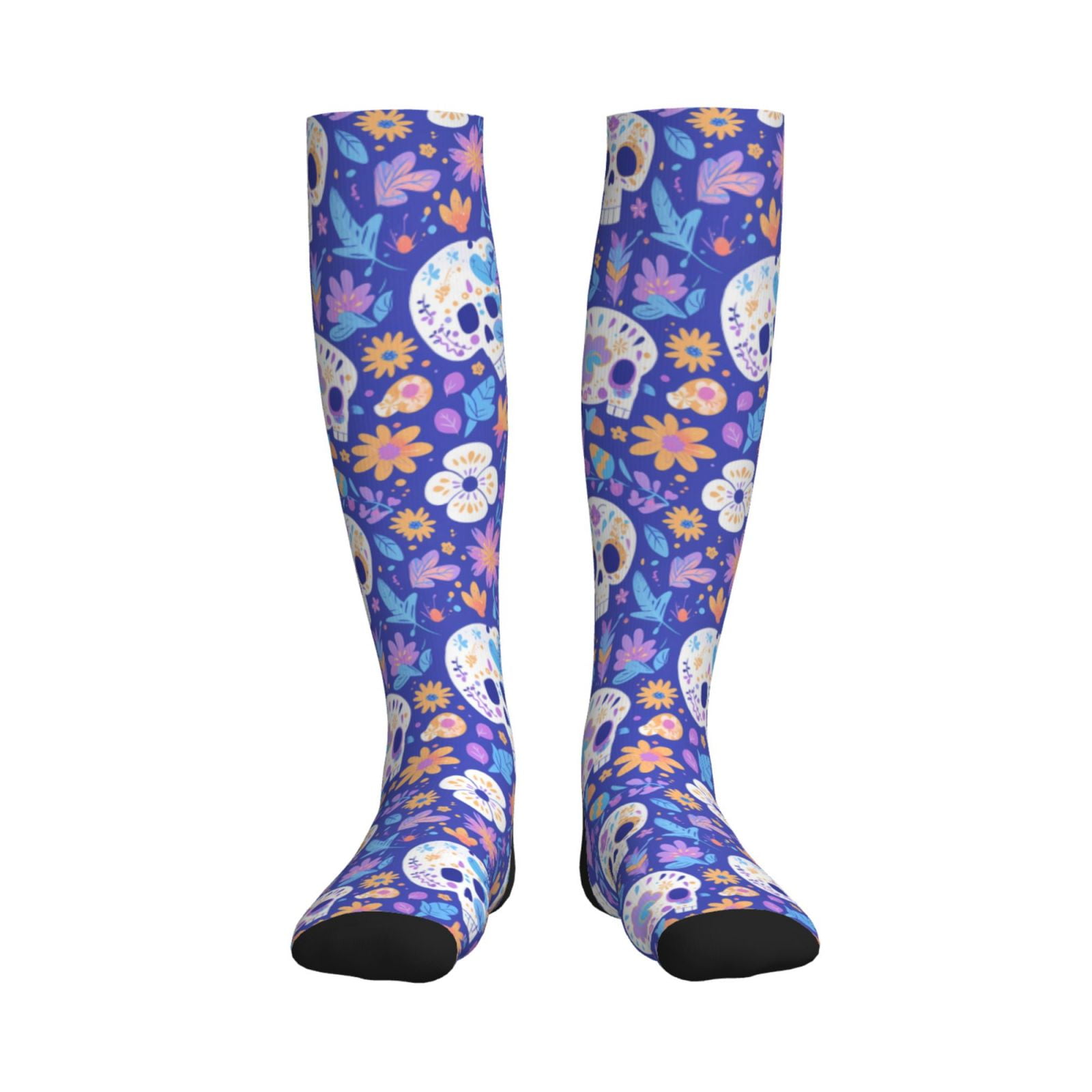 Sikiie flower Skull cartoon 1 Pairs Compression Socks for Men and Women ...