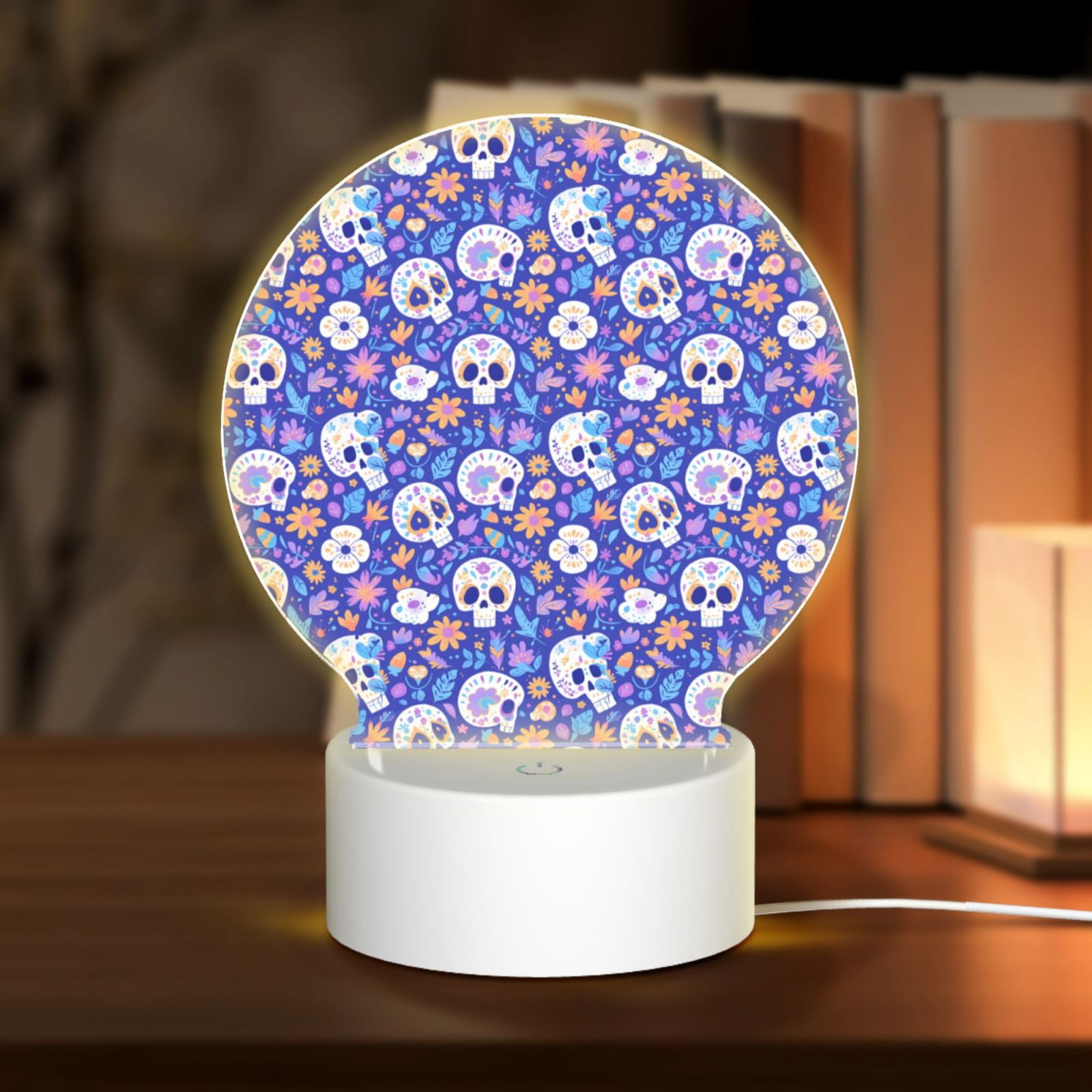 Sikiie flower Skull cartoon Acrylic Night Light Gift Custom Acrylic ...