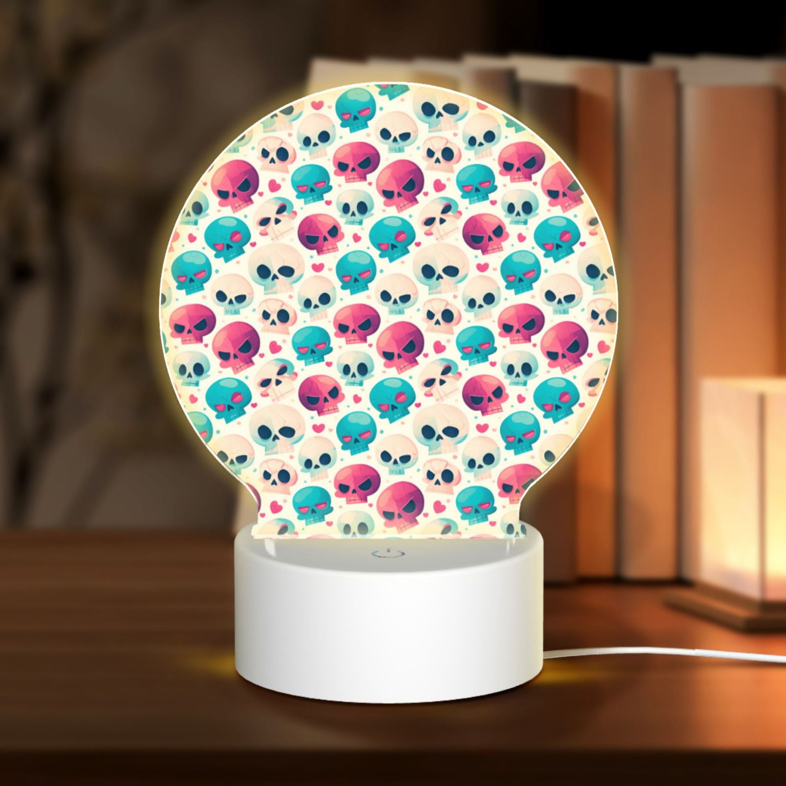 Sikiie heart Skull cute Acrylic Night Light Gift Custom Acrylic Night ...