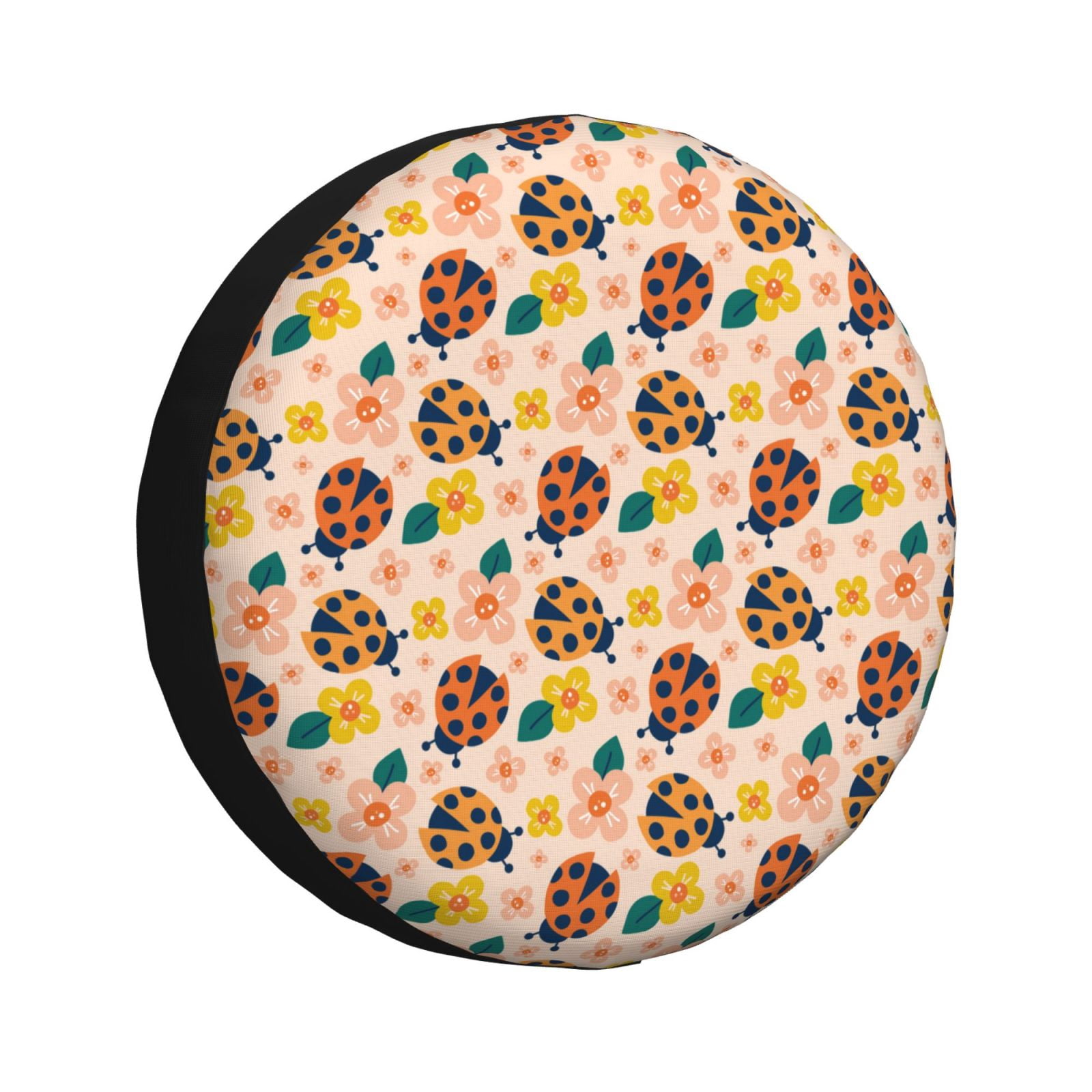 Sikiie ladybug and flower Print PVC Leather Spare Tire Wheel Cover ...
