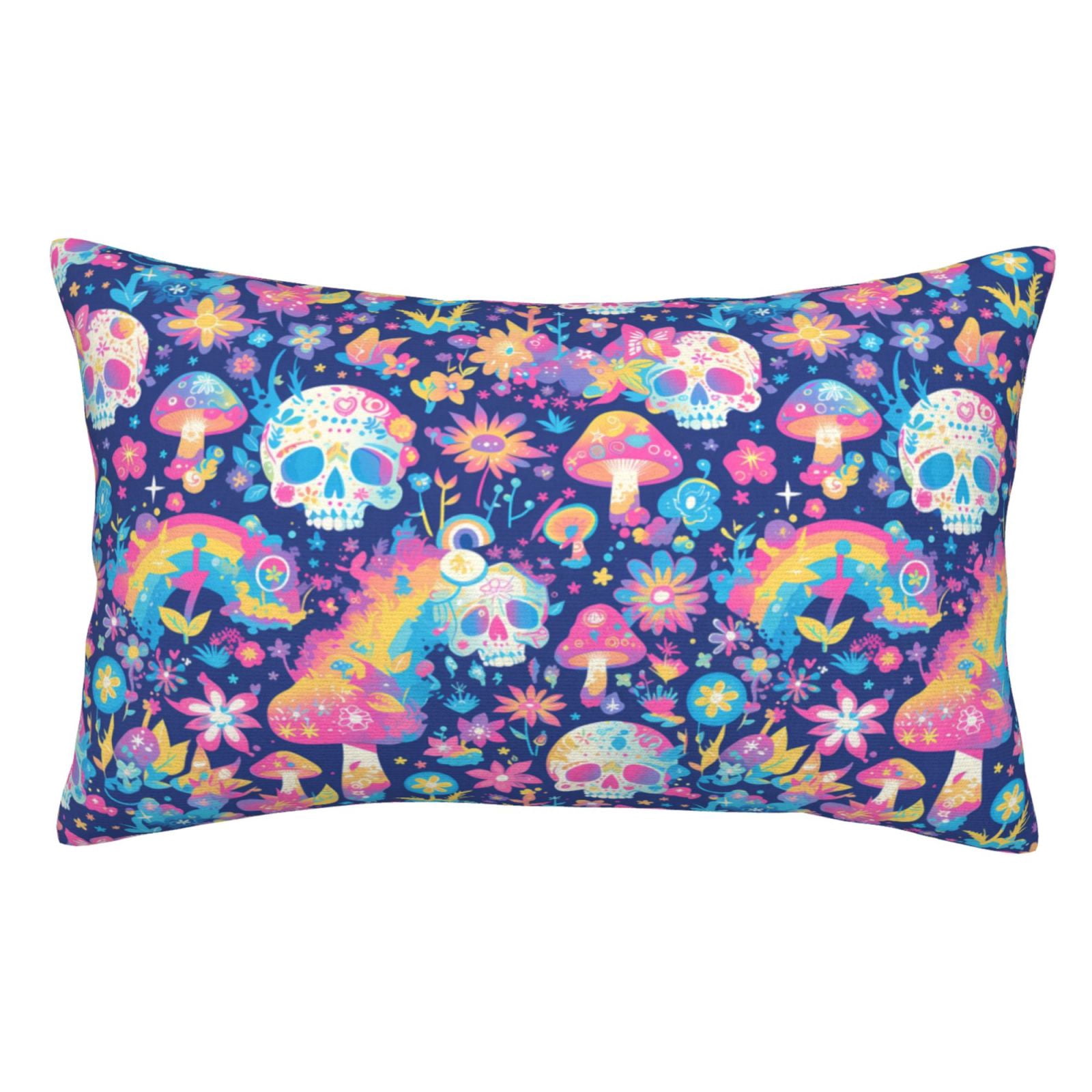Sikiie mushroom Skull rainbow color Pillow Covers, Throw Pillow Case ...