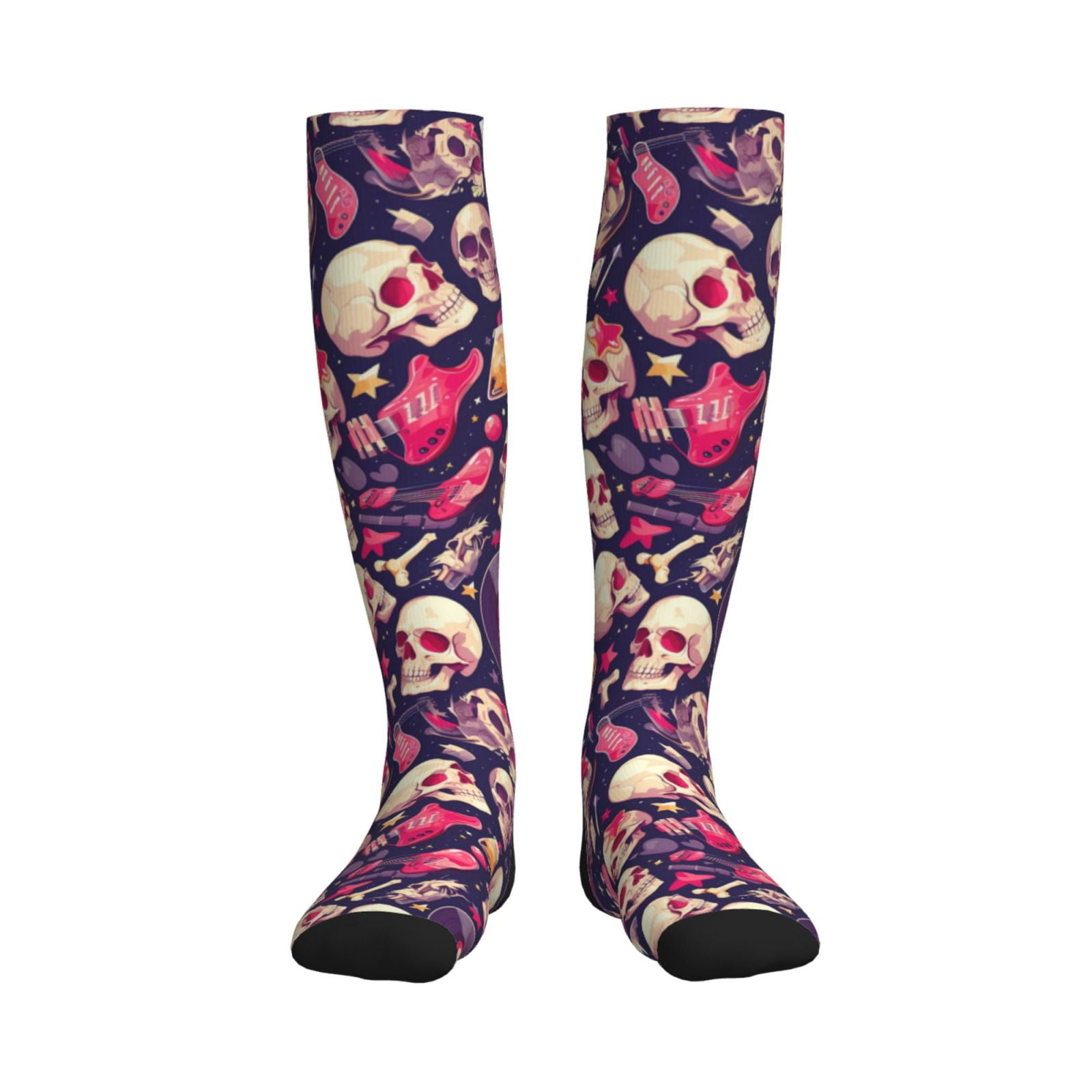 Sikiie music Skull record Guitar 1 Pairs Compression Socks for Men and ...