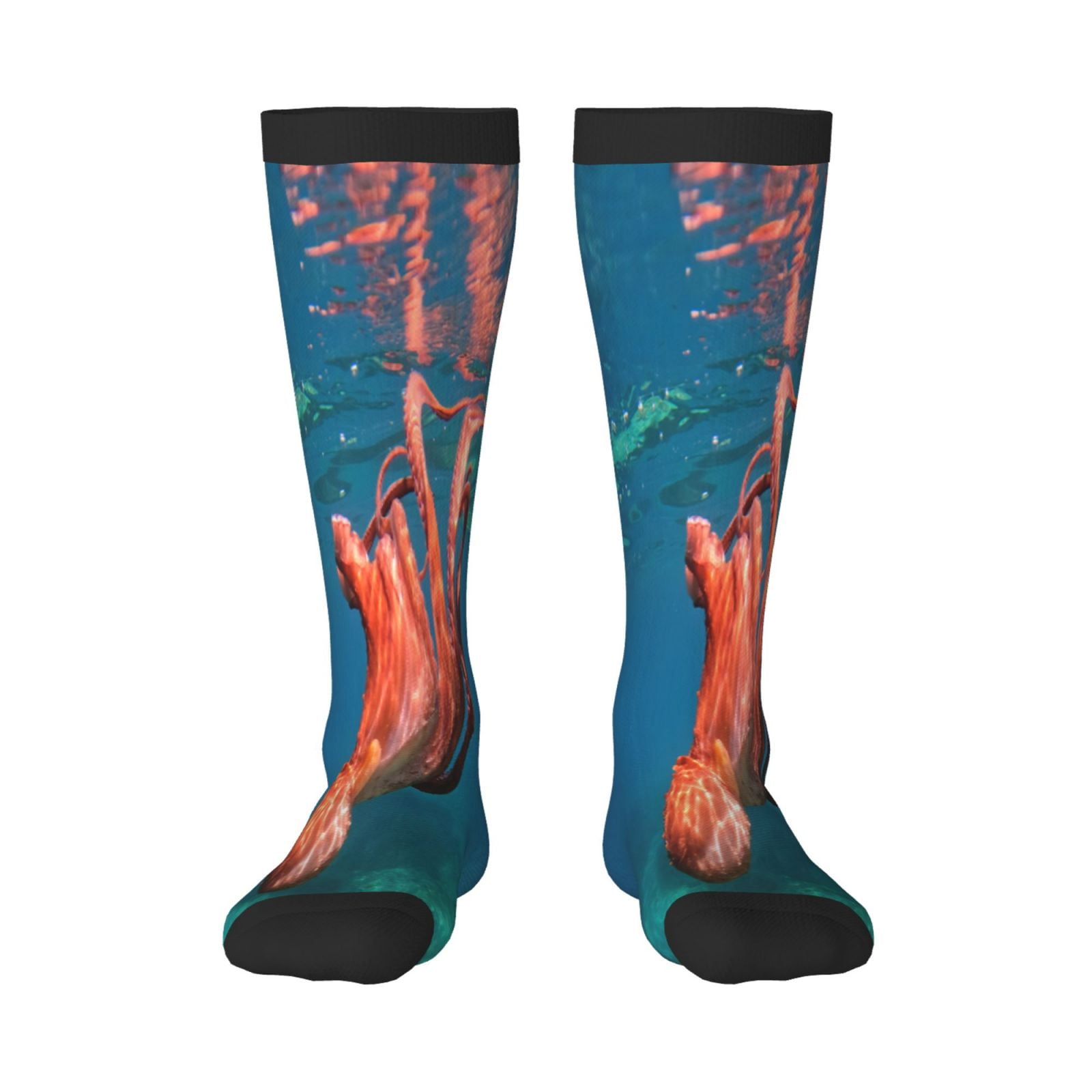 Sikiie octopus swimming Print Knee Socks, High Socks Long Stretchy Sock ...
