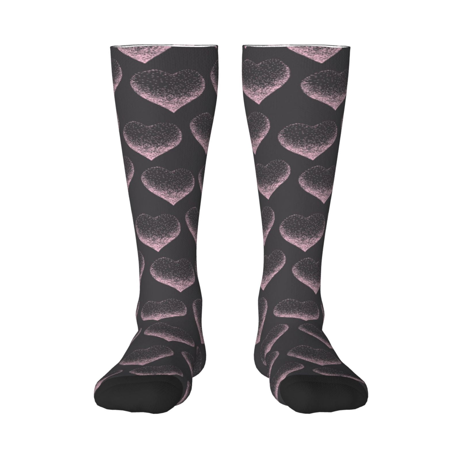 Sikiie pink hearts Knee Socks, High Socks Long Stretchy Sock Women Knee ...