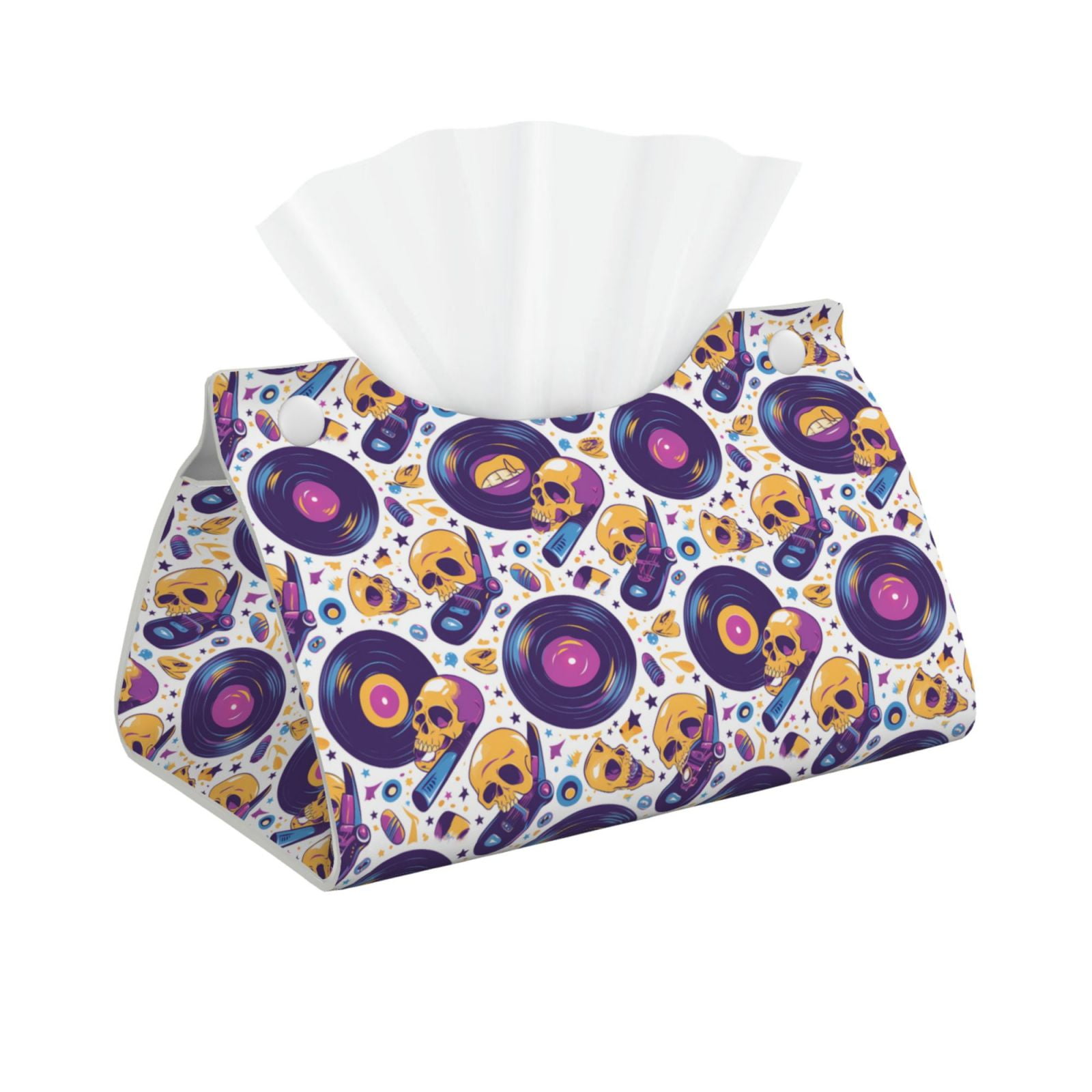 Sikiie record rock Skull star Leather Tissue Box Cover Rectangle, Long ...