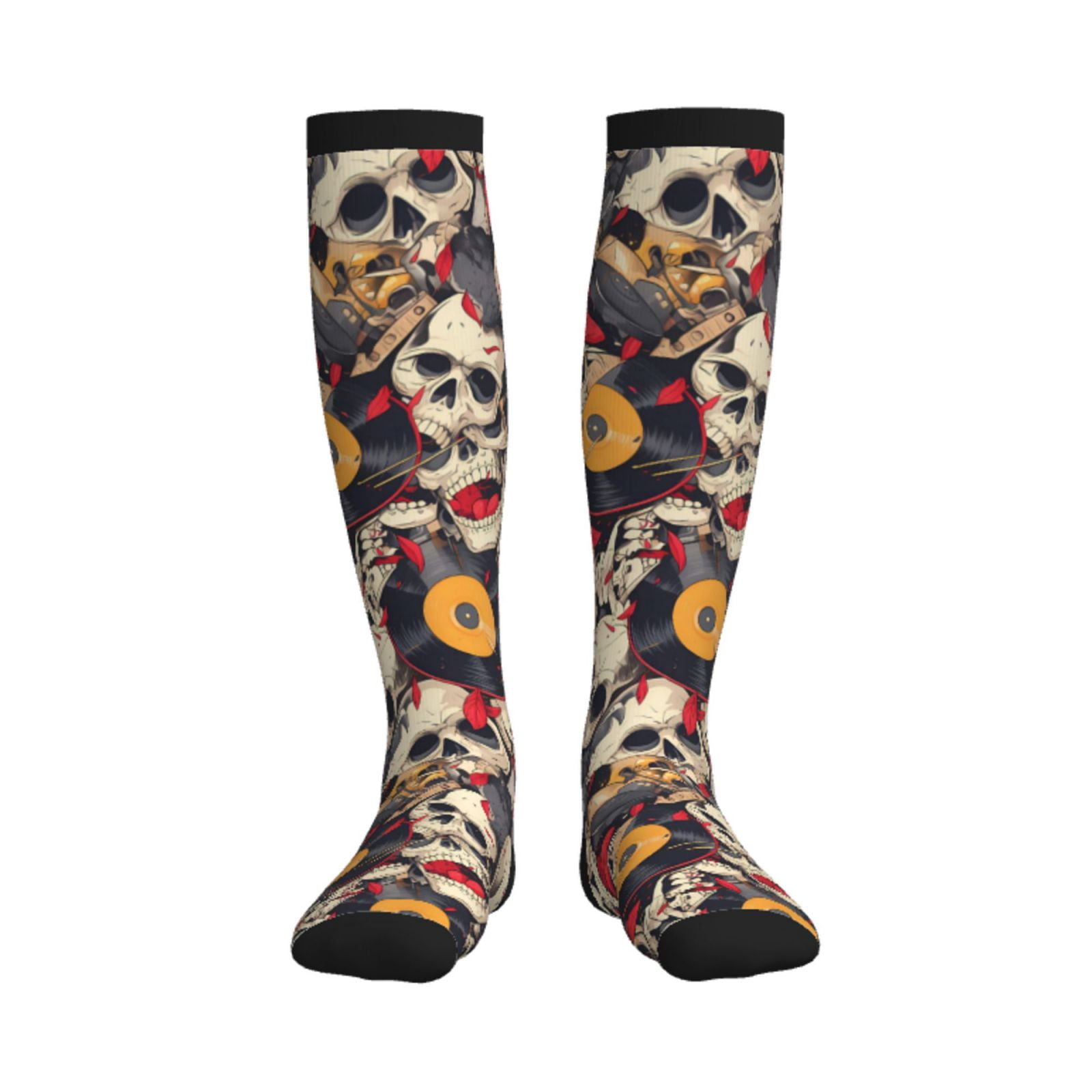 Sikiie rock Skull record artist 1 Pairs Compression Socks for Men and ...