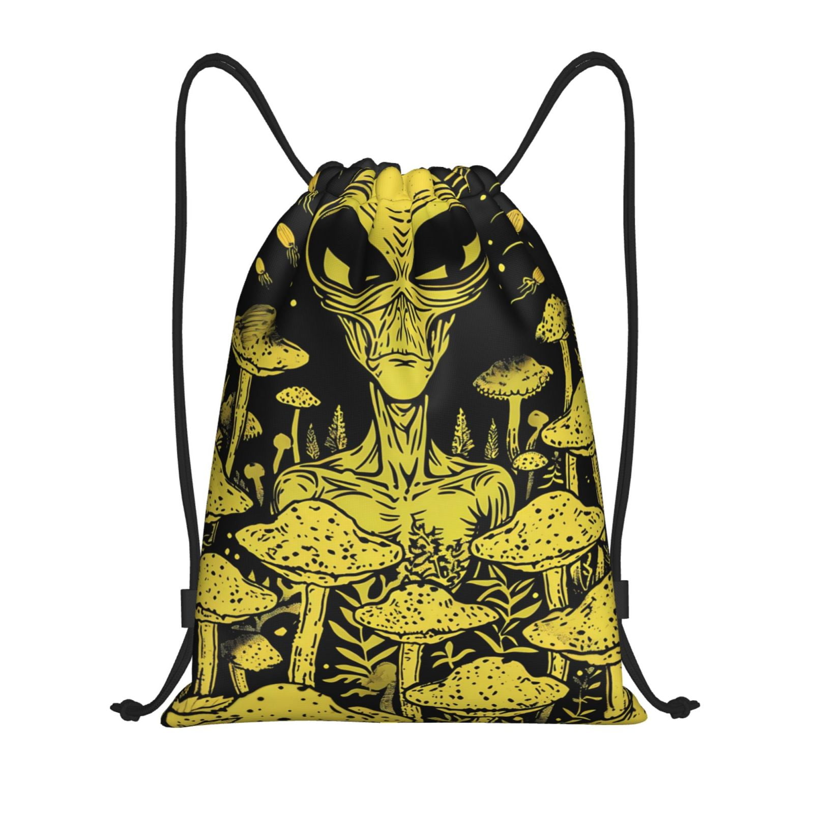 Sikiie saucerman Mushroom Forest Drawstring Backpack Drawstring Bags ...