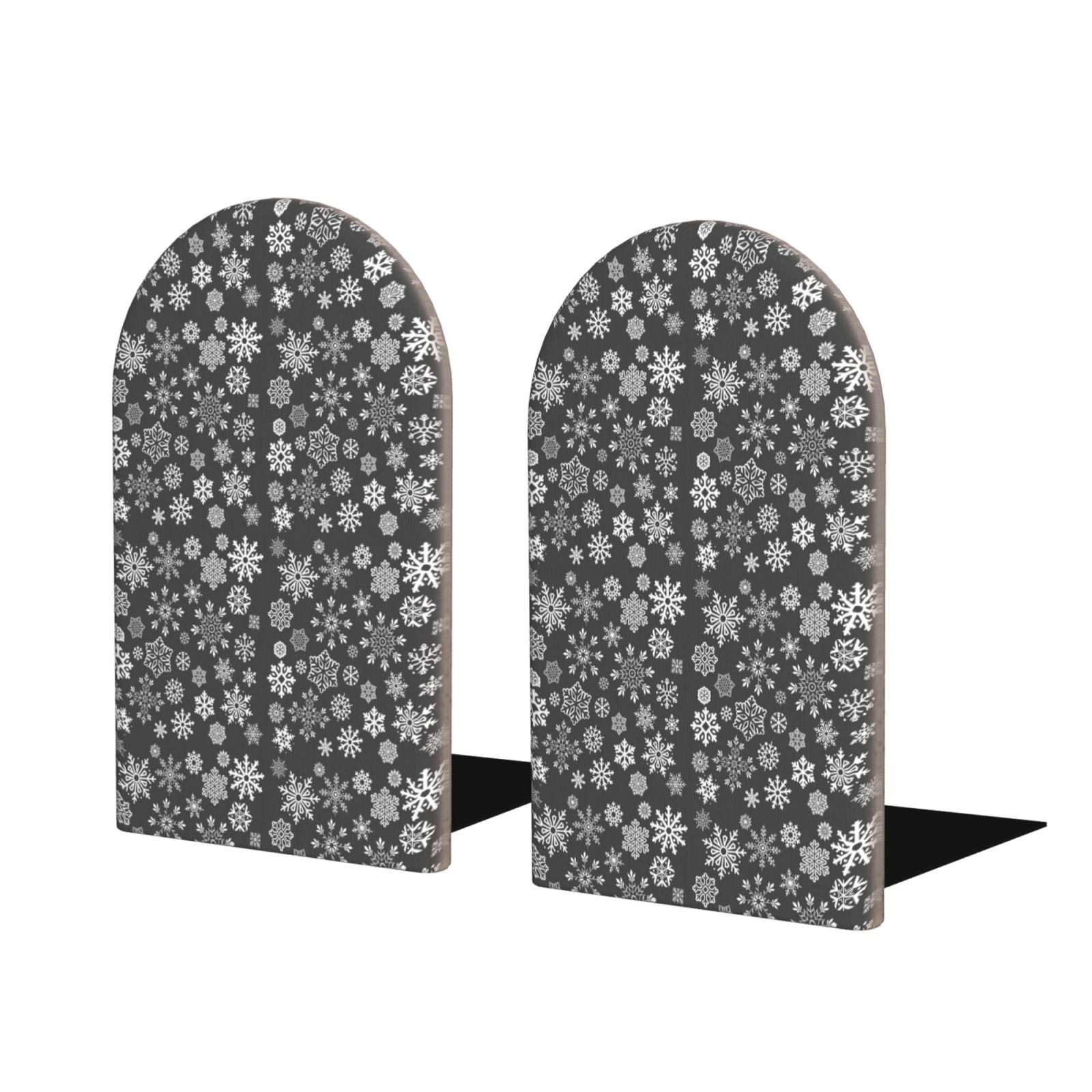 Sikiie simple white Snowflake Bookends 1 Pair, Wood Bookends for ...