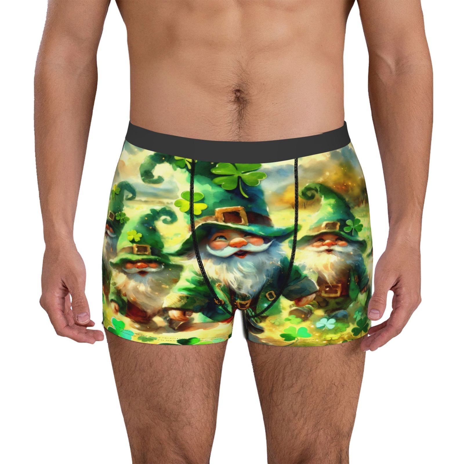 Sikiie st. patrick’s day gnomes Print Men's Boxer Briefs, Elastic ...