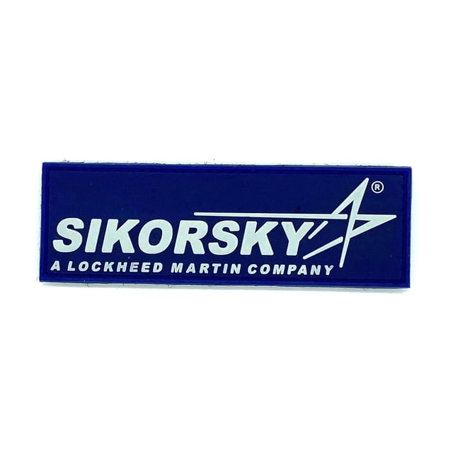 Sikorsky® Blue Logo PVC Glow in the Dark Patch - With Hook and Loop, 4 ...