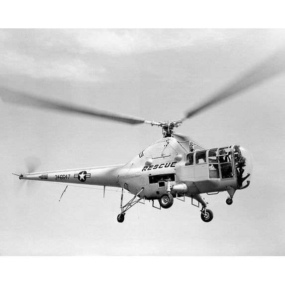 Sikorsky H-5 Dragonfly Helicopter in Flight Style - A - 24x36 Inch ...