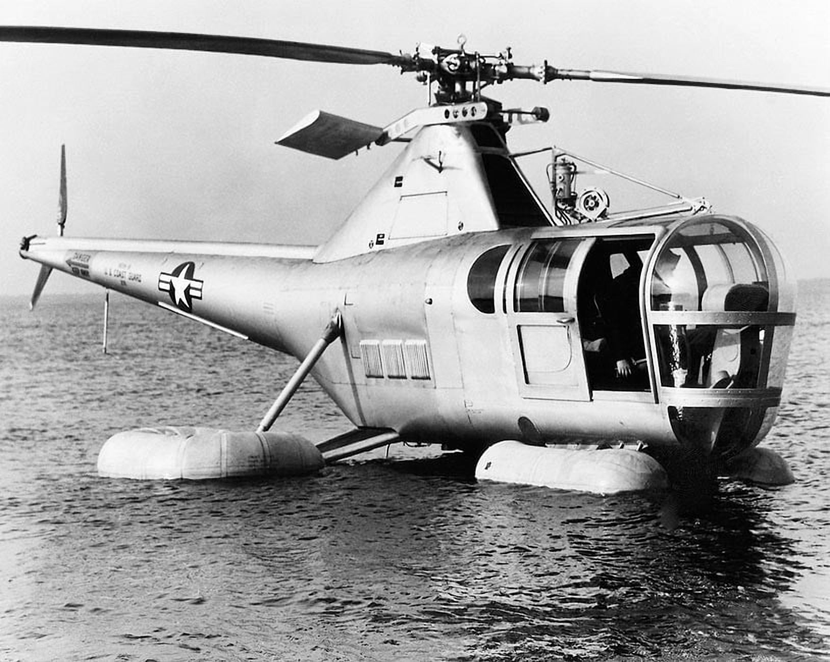 Sikorsky H-5 Dragonfly Helicopter w/ Floats - 24x36 Inch Laminated ...