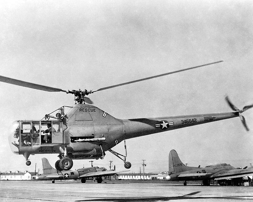 Sikorsky H-5 Dragonfly Rescue Helicopter Style - B - 12x18 Inch ...