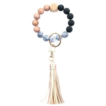 SAYFUT Handmade Wristlet Round Key Ring Chain Leather/ Silicone ...