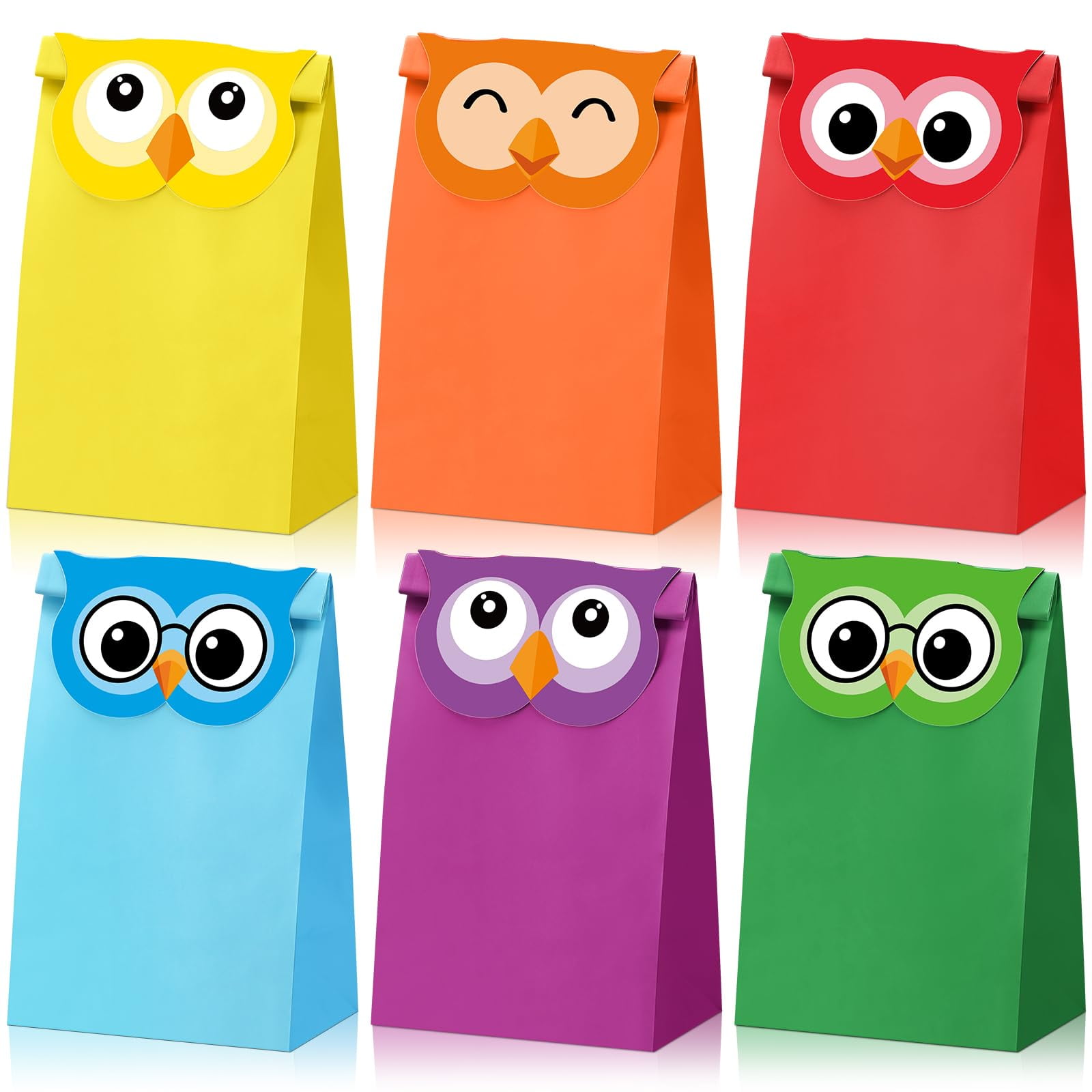 SilTriangle 24 Sets Owl Party Gift Bags Kraft Paper Treat Goodie Bags ...