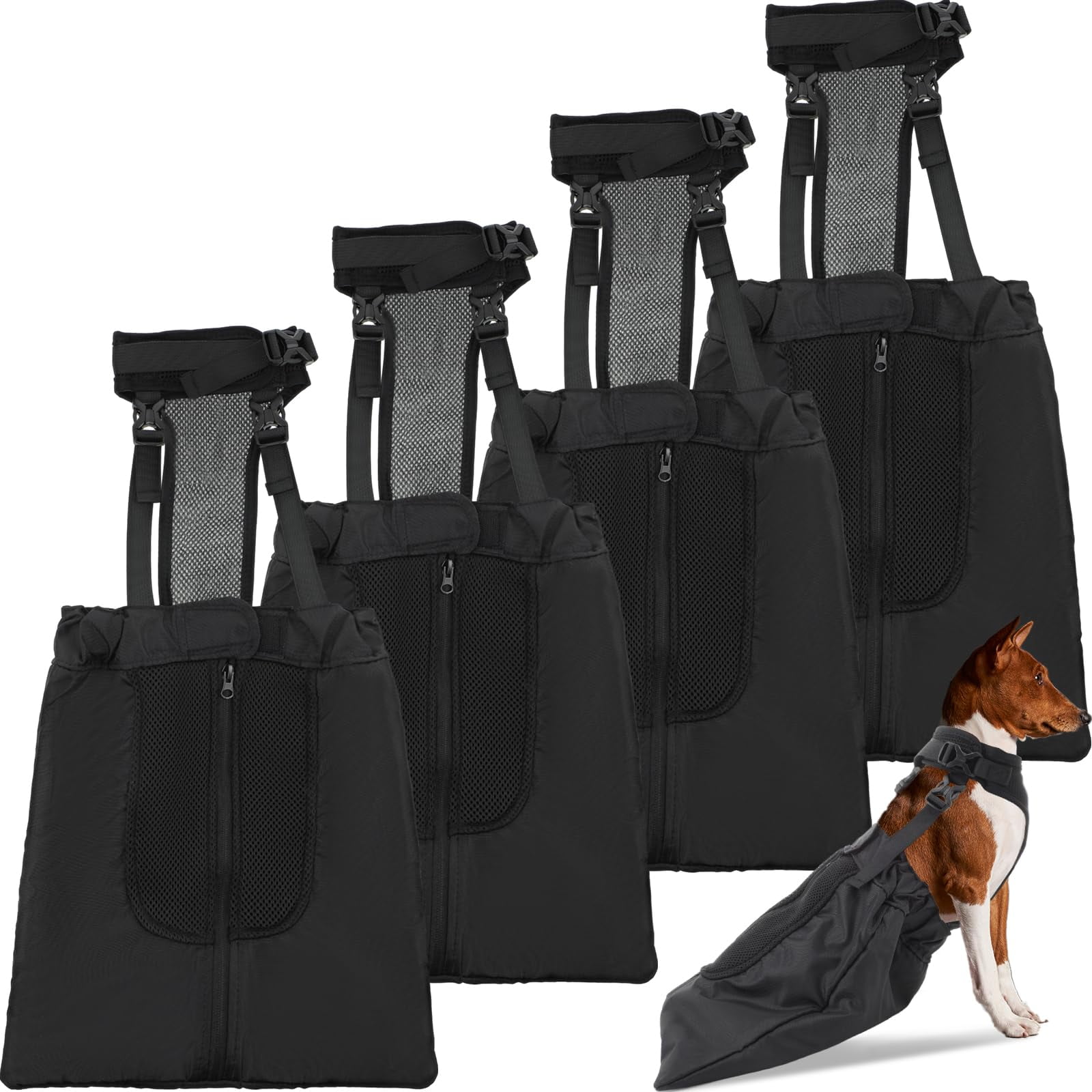 SilTriangle 4 Pcs Dog Drag Bags for Paralyzed Legs Adjustable Disabled ...