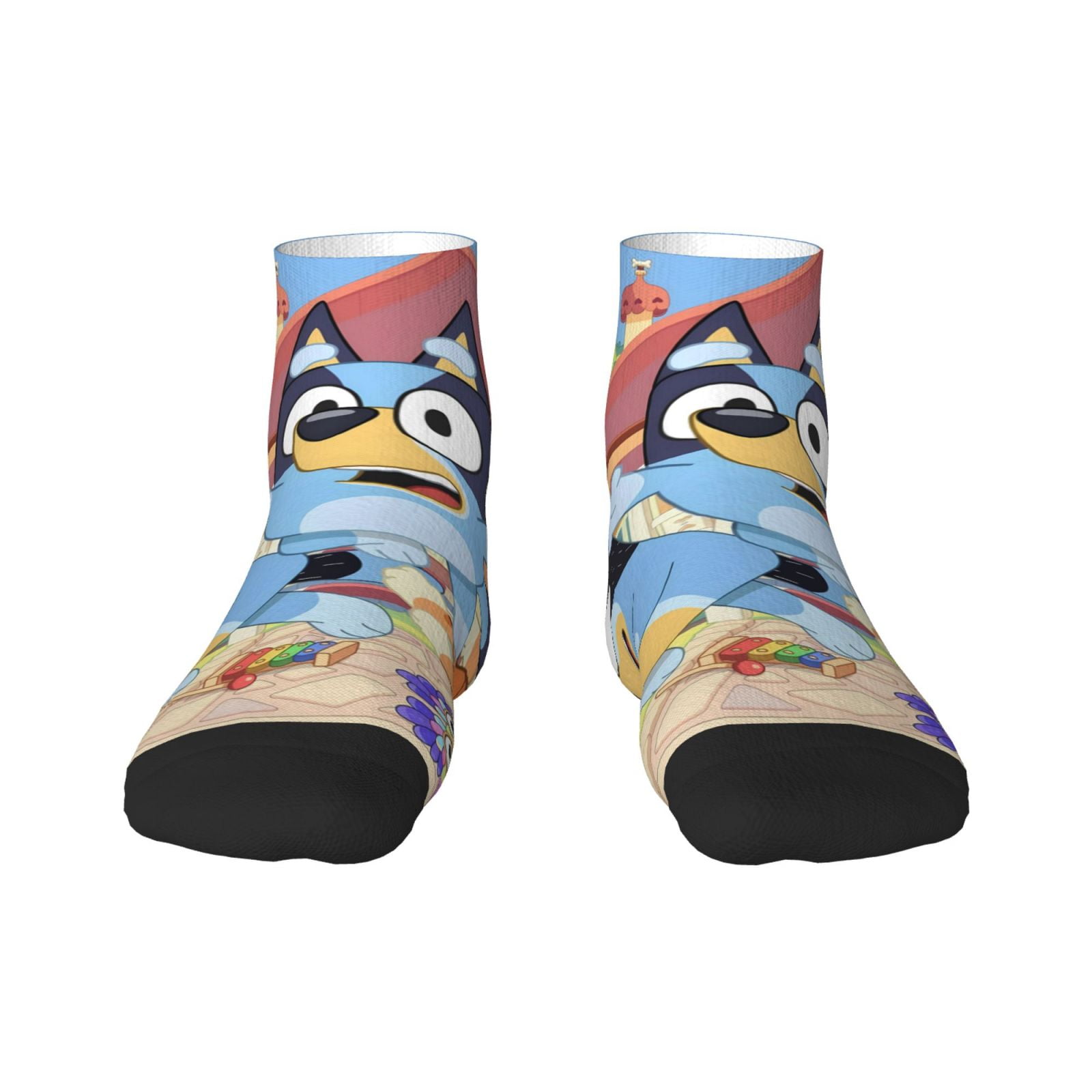 Silaia Bluey Print Adult Socks,Ankle Athletic Running Socks,Cushioned ...