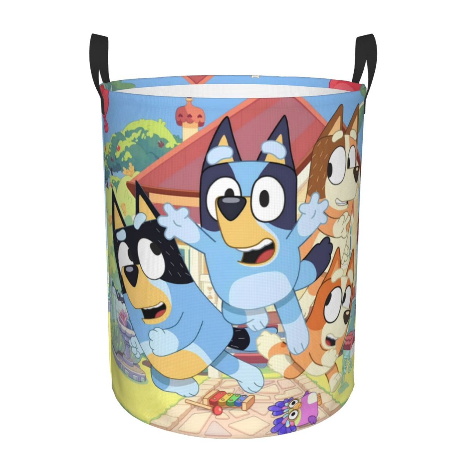 Silaia Bluey Print Round Laundry Clothes Hamper,Laundry Basket with ...