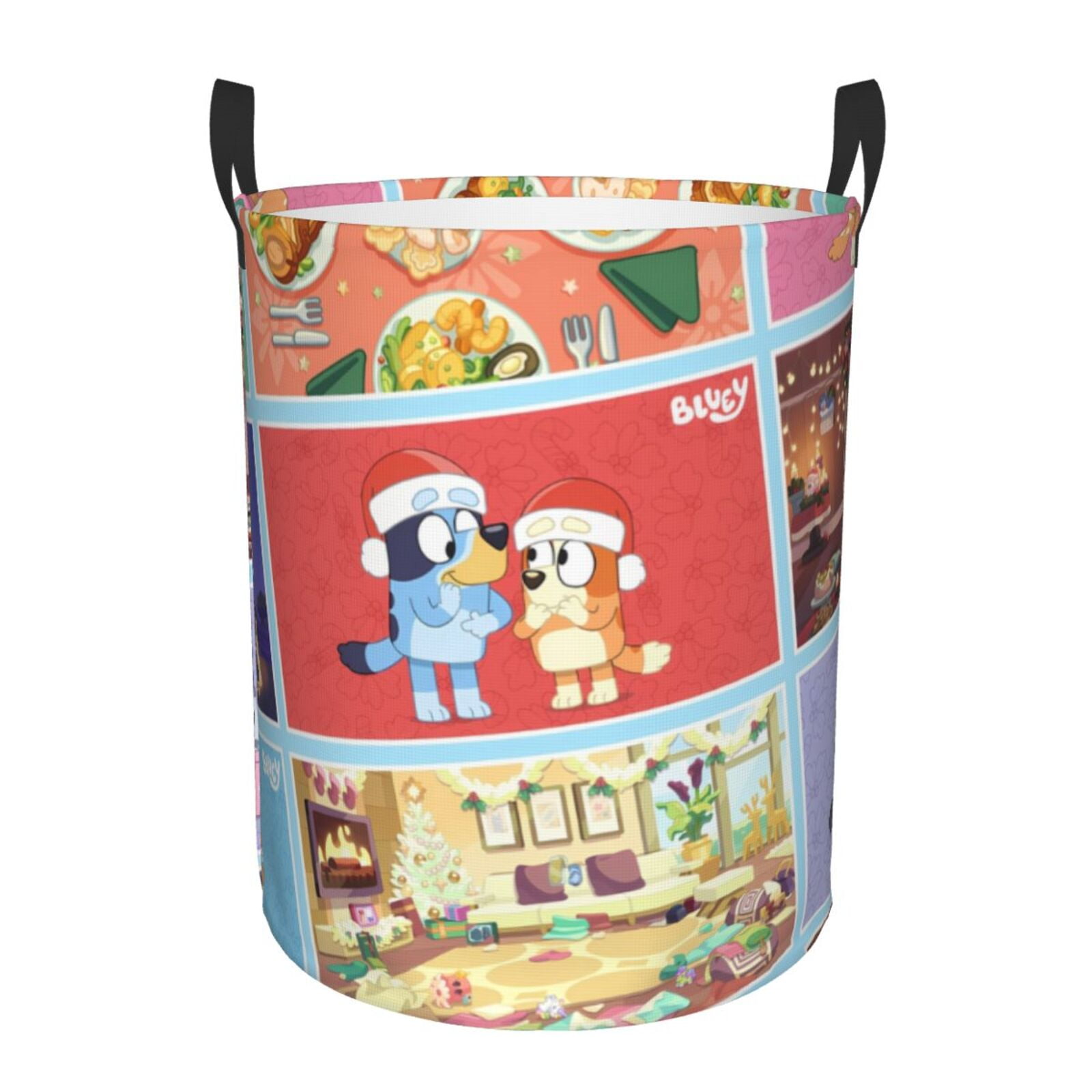 Silaia Bluey Print Round Laundry Clothes Hamper,Laundry Basket with ...