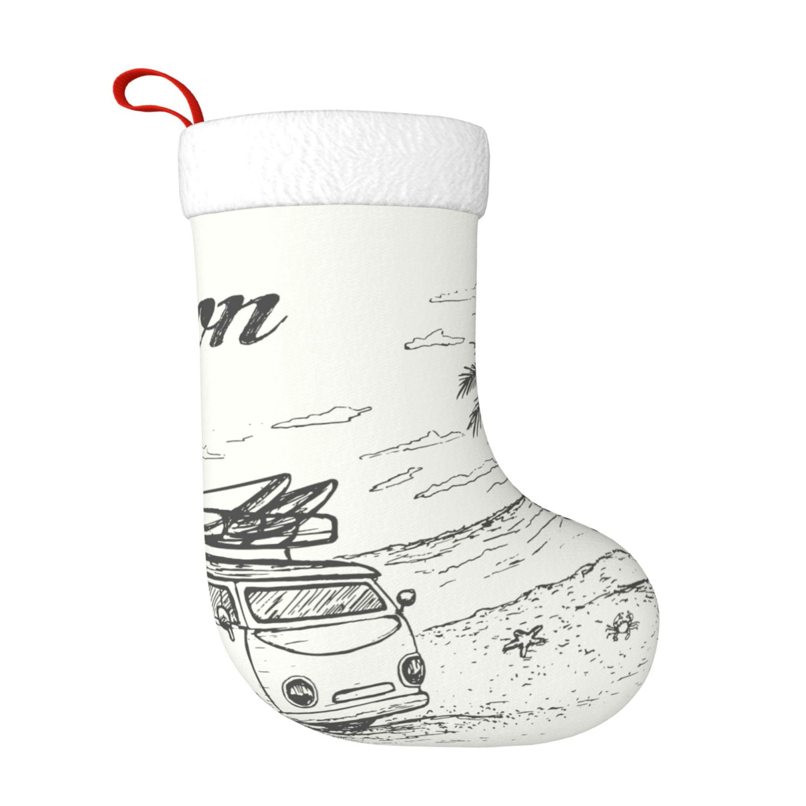 Silaia Summer Vacation Scene With Camping Van Christmas Stockings,Plush ...
