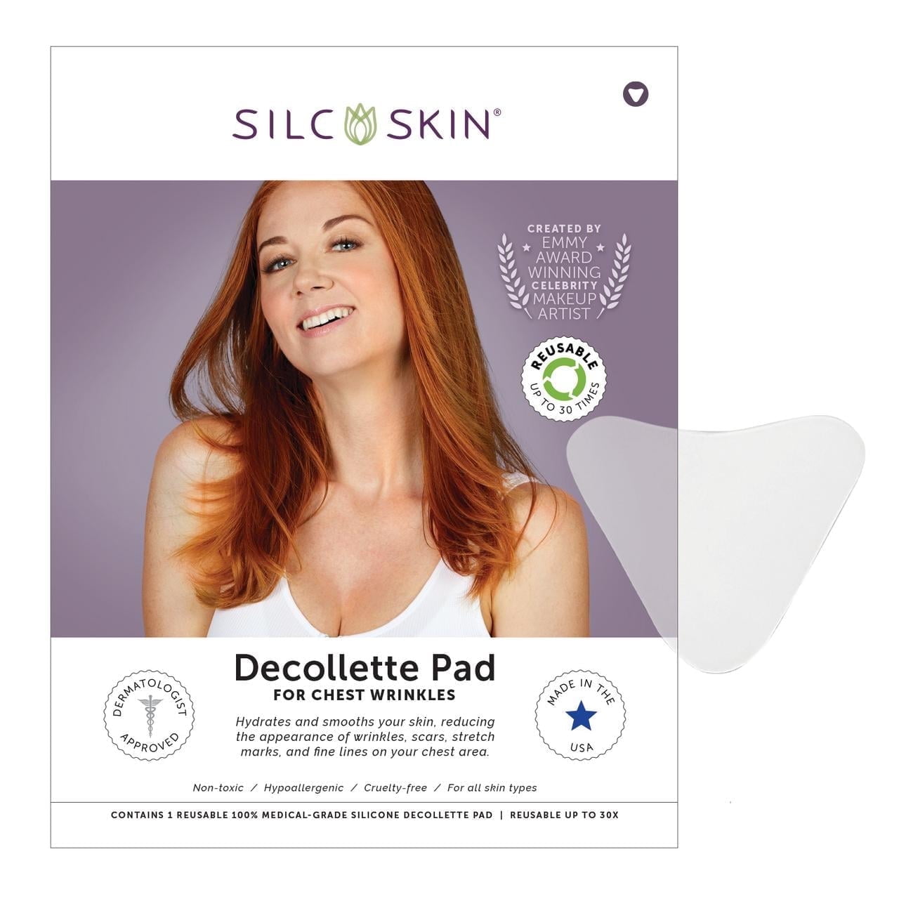 SilcSkin Silicone Decollette Pad, Correct & Prevent Chest Wrinkles, 1 ...