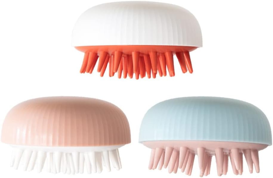 Silcone Body Scrubbers 3pcs Silicone Shampoo Brush Wet and Dry Scalp ...
