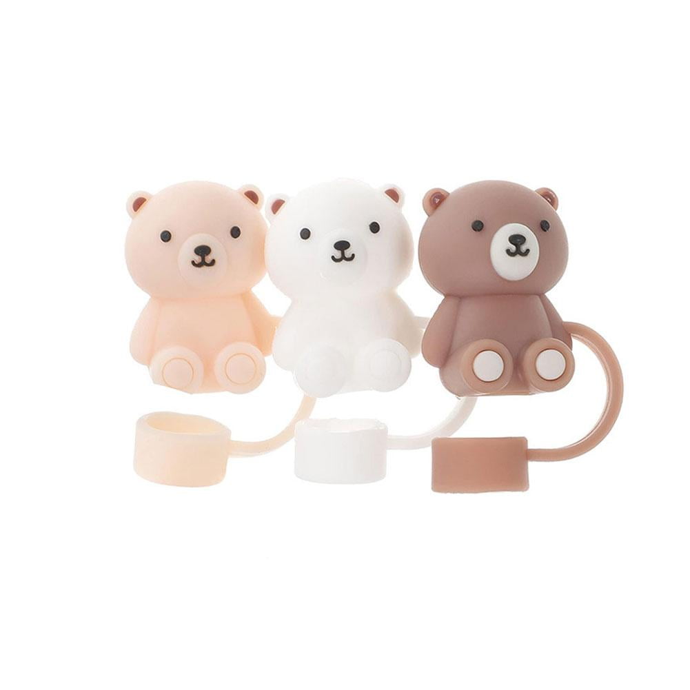 Sile-Straw Slves Cartoon Bear Straw Cover Sile Straw- Plugs V3N9 - Walmart.com